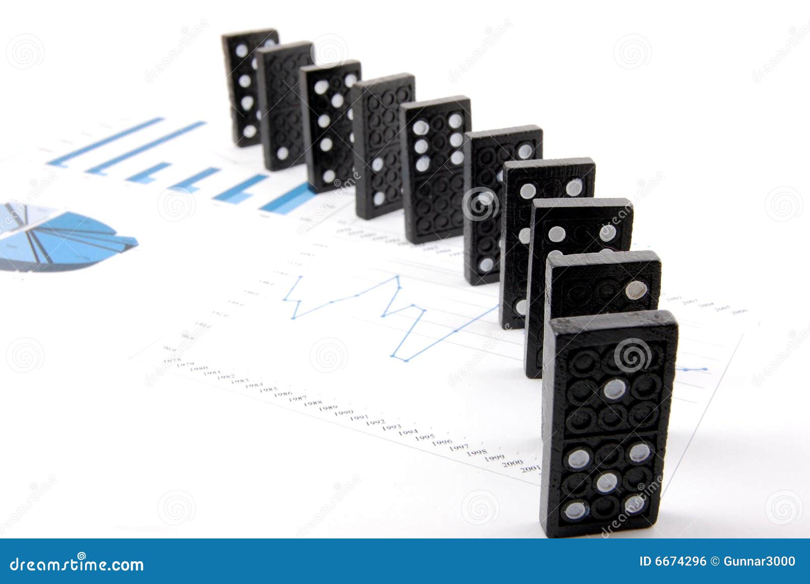 Dominoes on chart stock photo. Image of graph, chart, figure - 6674296