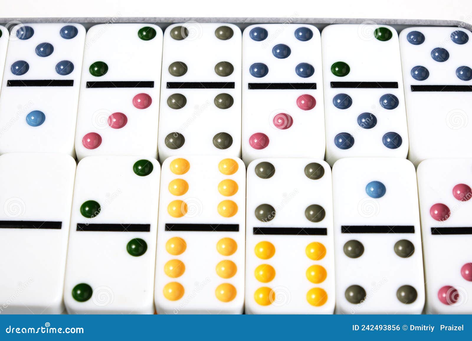 Dominoes with Colorful Coloring on a White Background Stock Photo ...