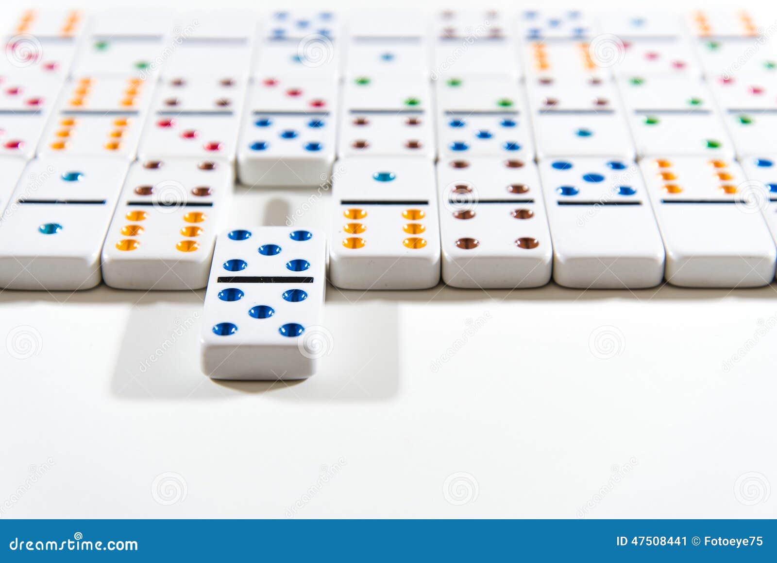 Dominoes with Double Five 5 Pulled Out Stock Image - Image of ...