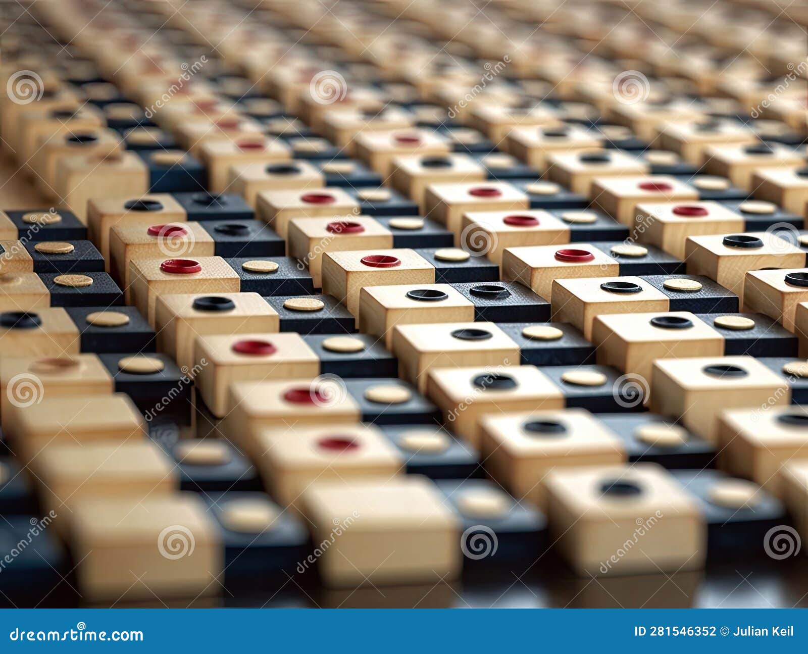 Dominoes Falling in Visually Satisfying Pattern Stock Illustration ...