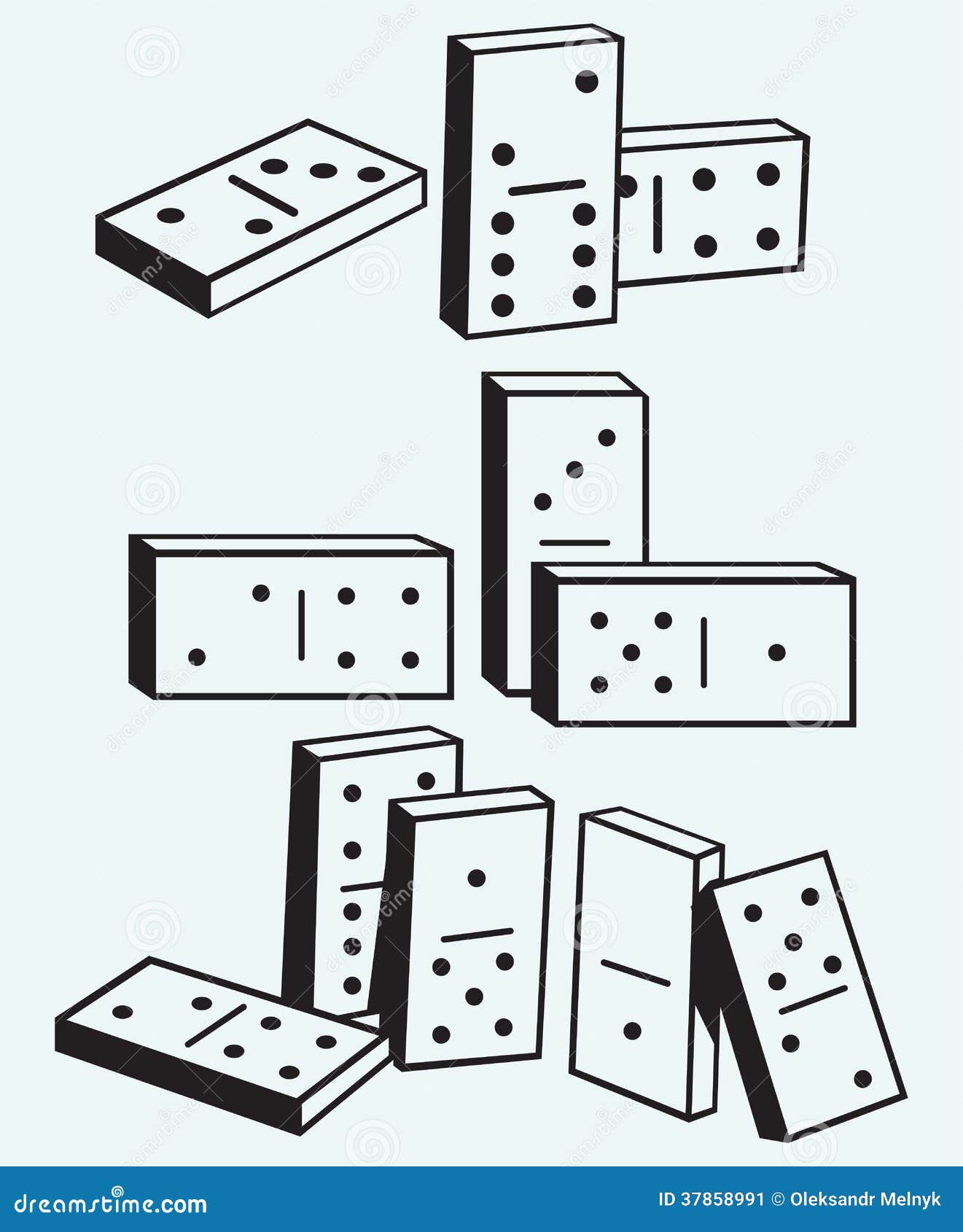 Dominoes set stock vector. Illustration of drawing, gamble - 37858991