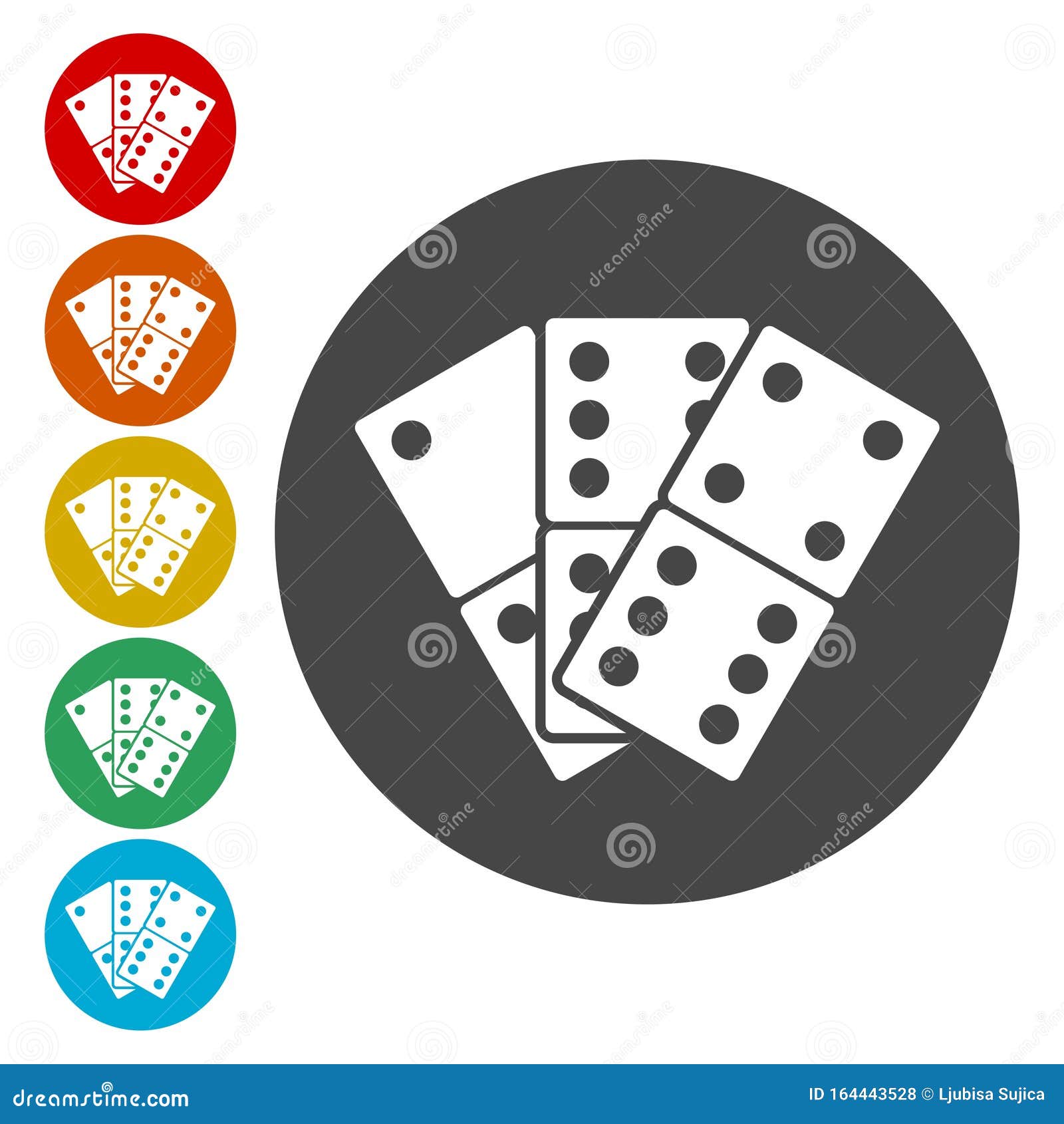 Dominoes vector icons set stock vector. Illustration of block - 164443528