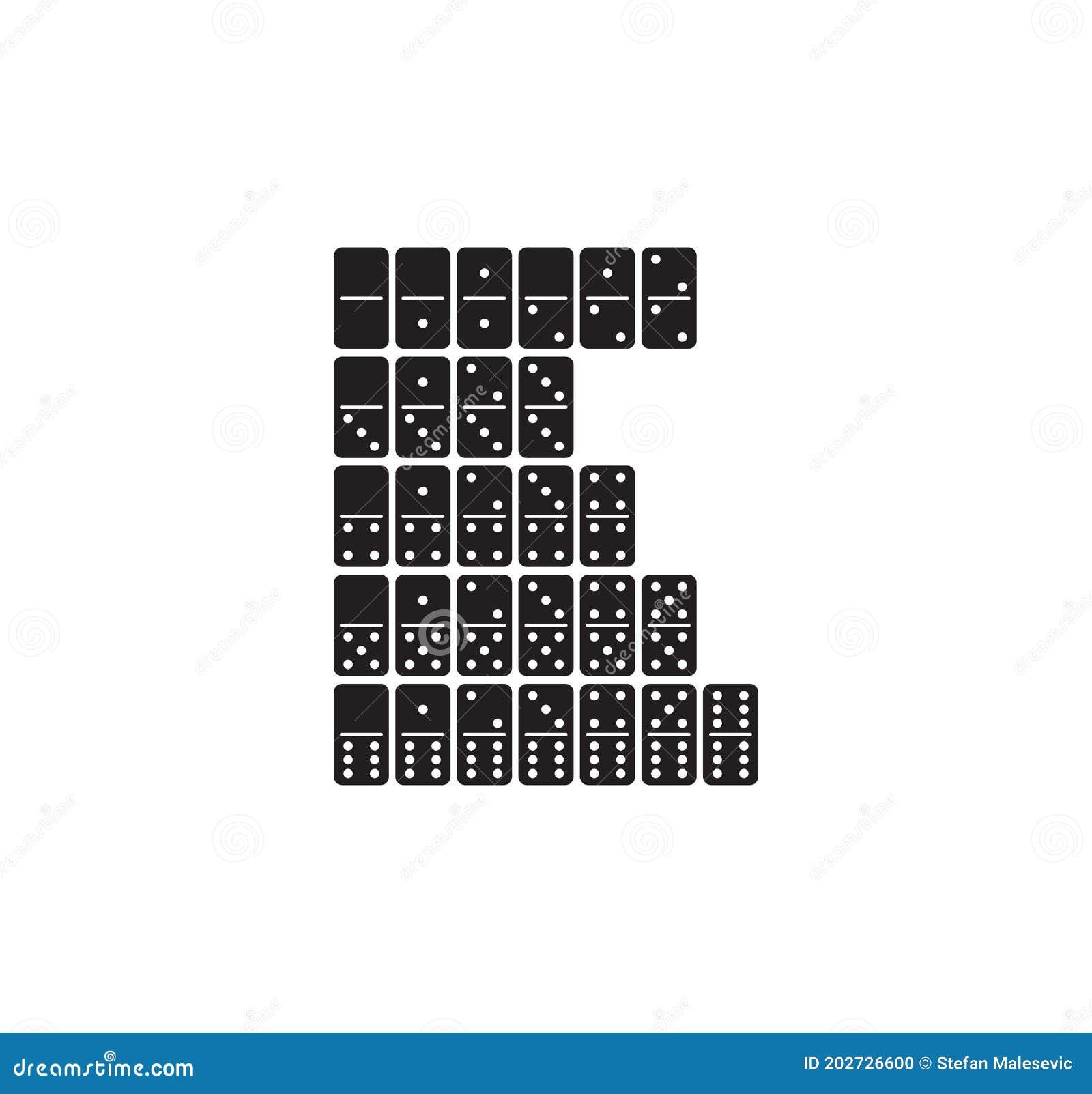 Dominoes stock vector. Illustration of board, leisure - 202726600