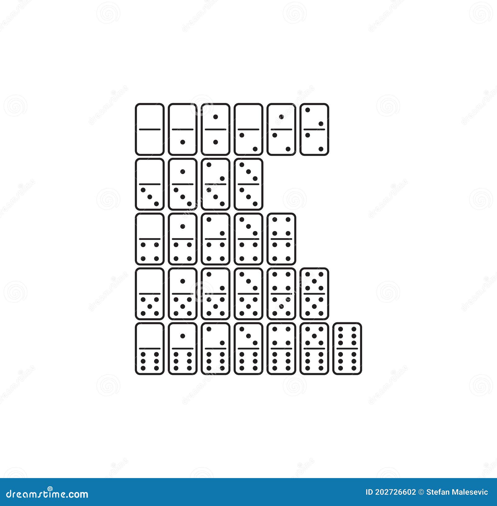 Dominoes stock vector. Illustration of full, domino - 202726602