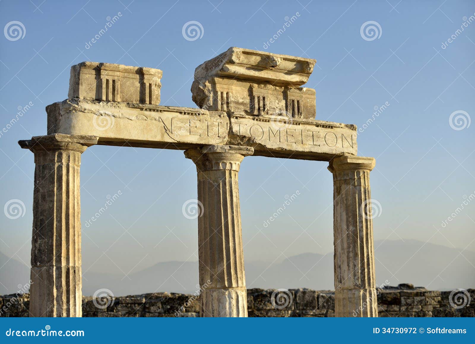 Domitian Gate Ruins In The Ancient Greco Roman City Hierapolis ...