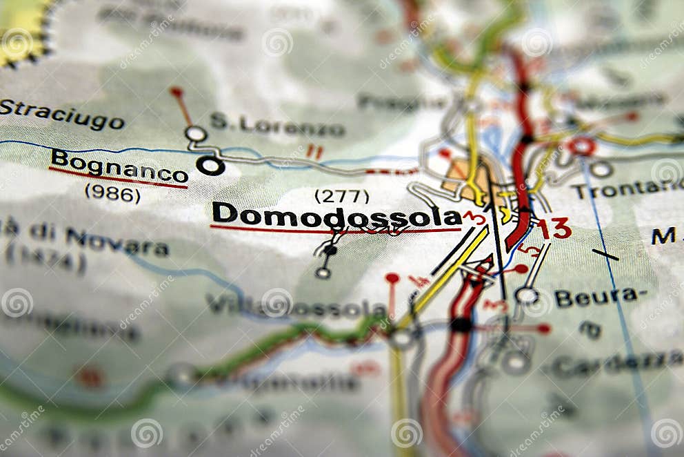 Domodossola on the Map, Italy Stock Photo - Image of florence, focused ...