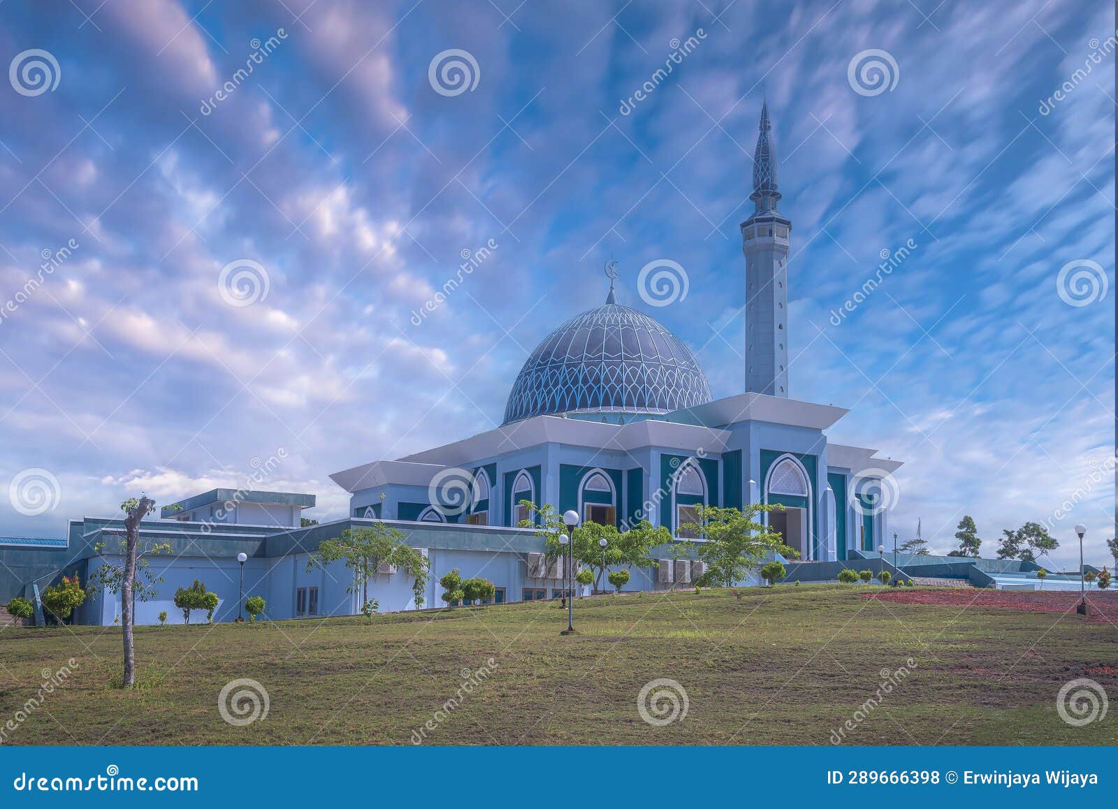 Dompak Mosque in Bintan Island, Indonesia Stock Photo - Image of dome ...