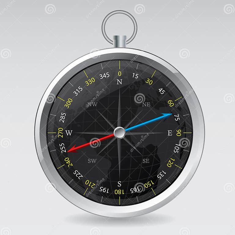 Dompass Design with World Map Stock Vector - Illustration of compass ...