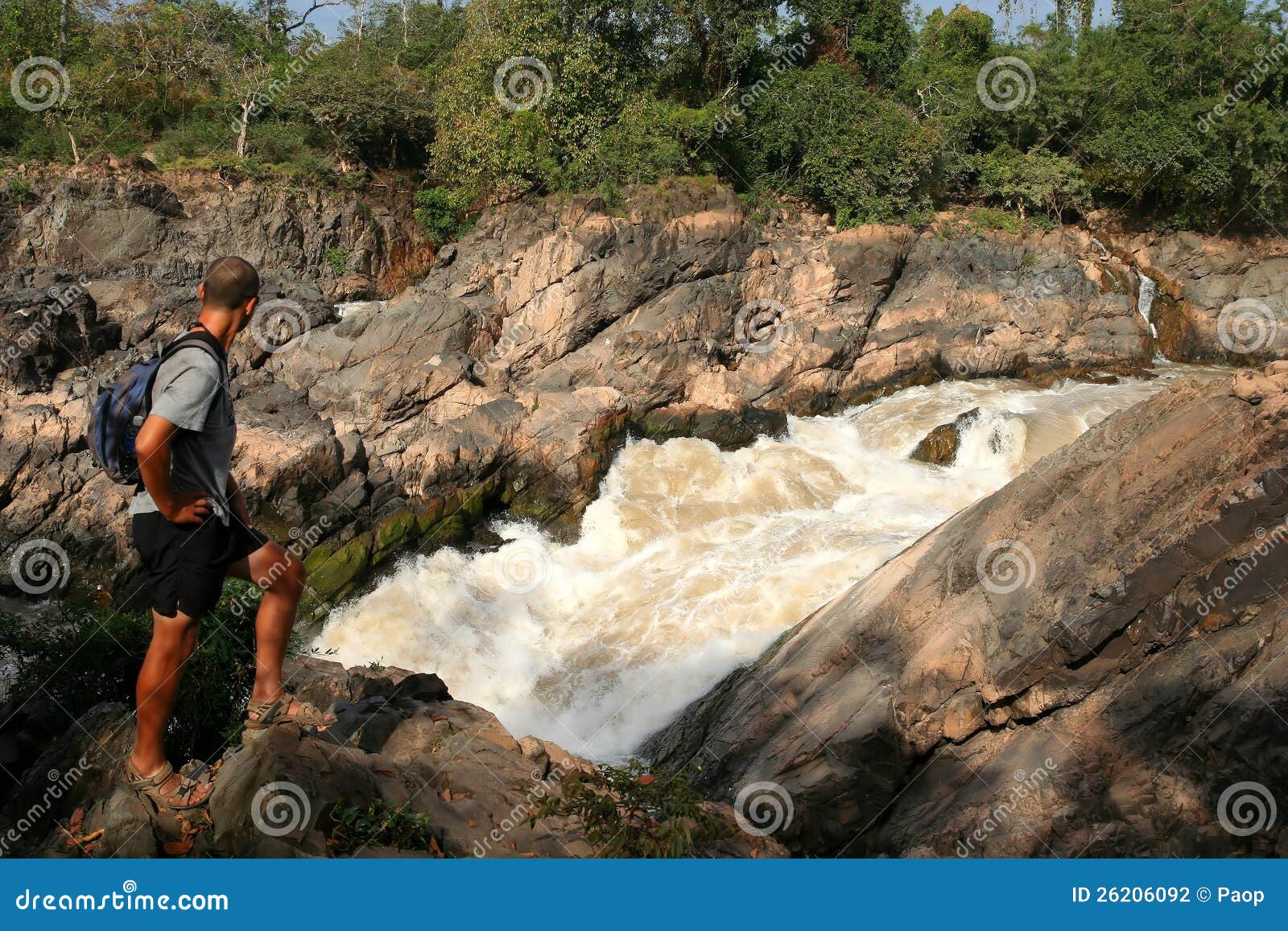 Don Khon waterfall stock photo. Image of khone, majestic - 26206092