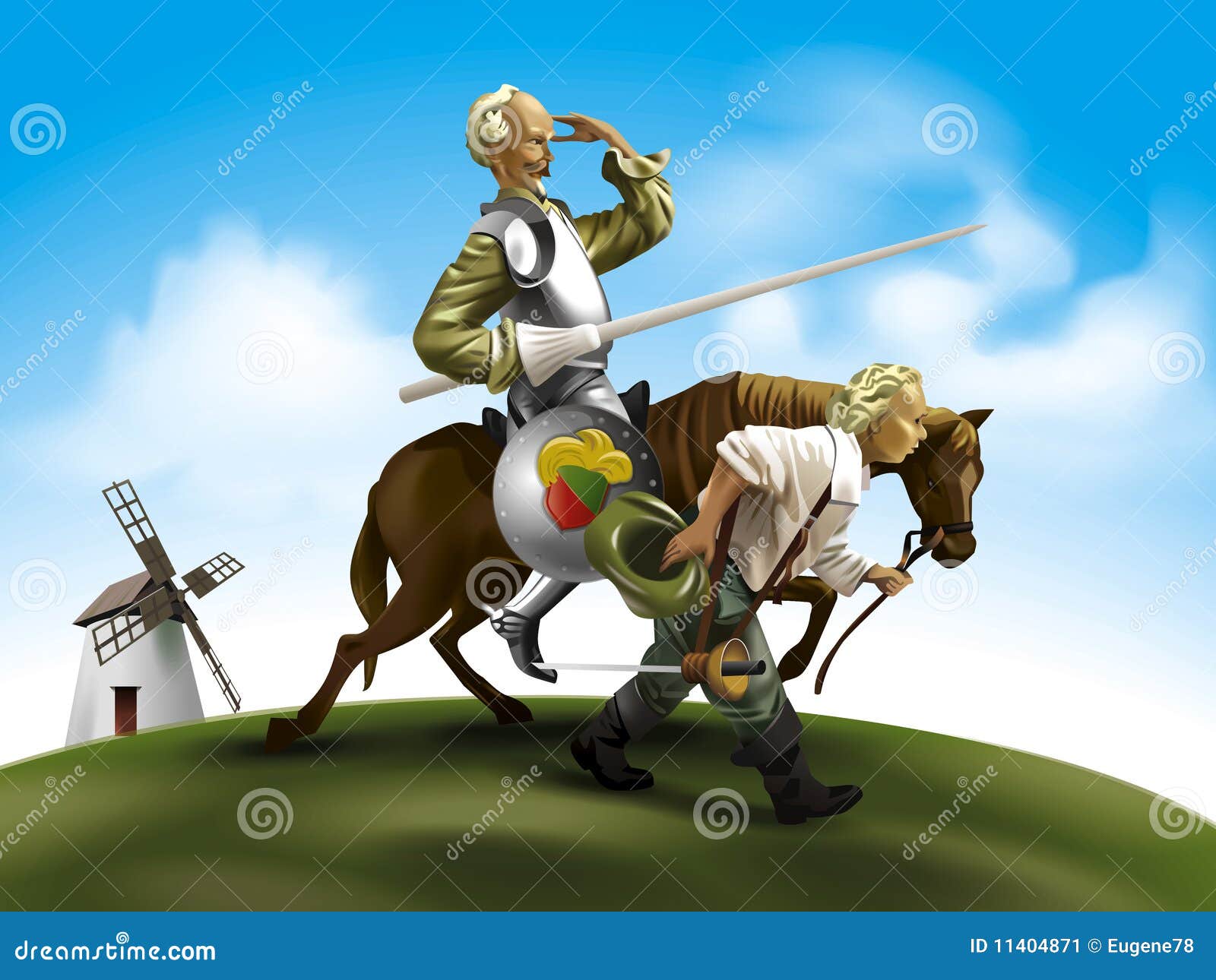 Don Quijote stock de ilustración. Ilustración de brazos - 11404871