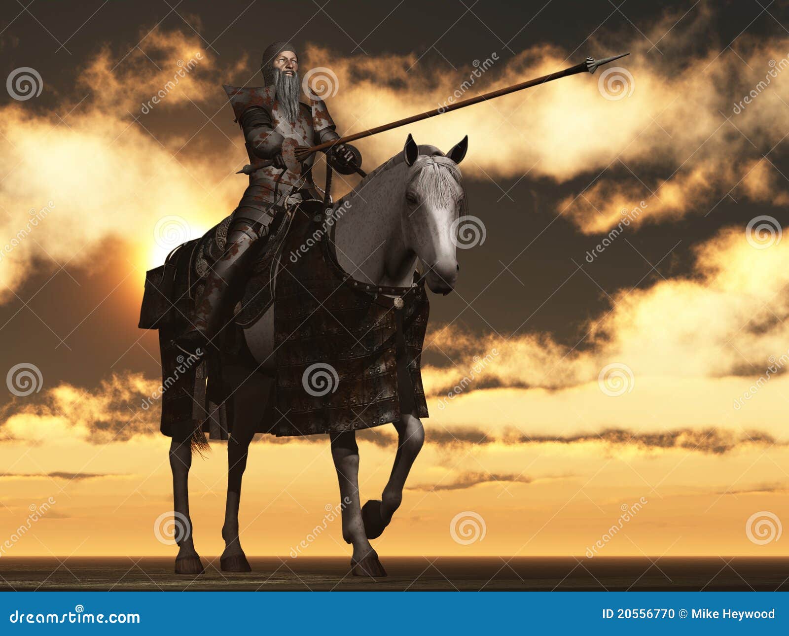 Don Quixote stock illustration. Illustration of armour - 20556770