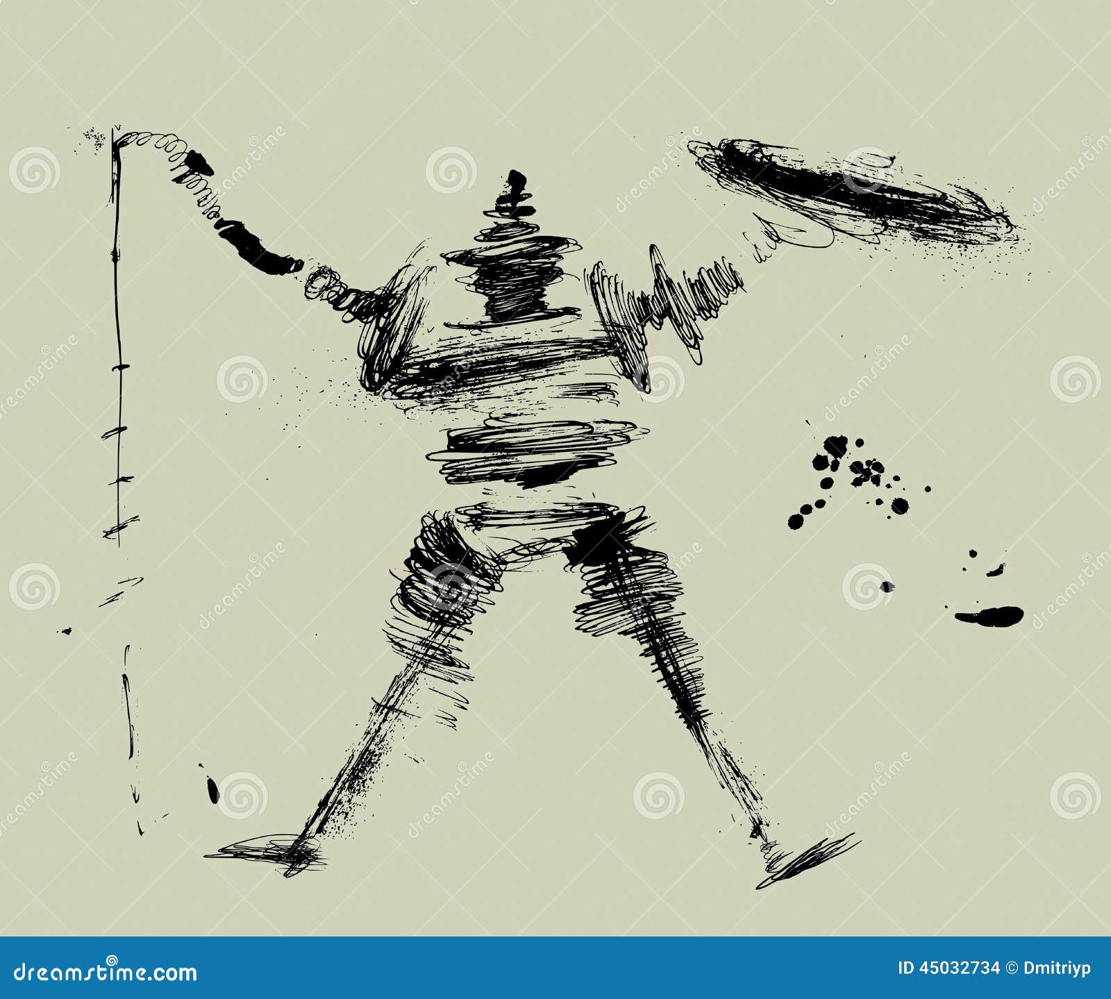 Don Quixote In Armor. Vector Illustration On White Background ...
