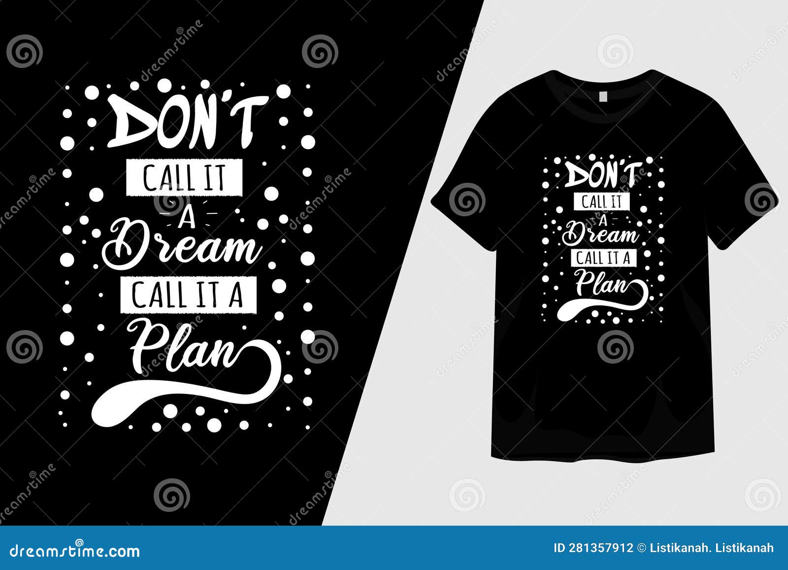 Dont Call It A Dream Dont Call Plan. Hand Drawn Vector Lettering Quote ...