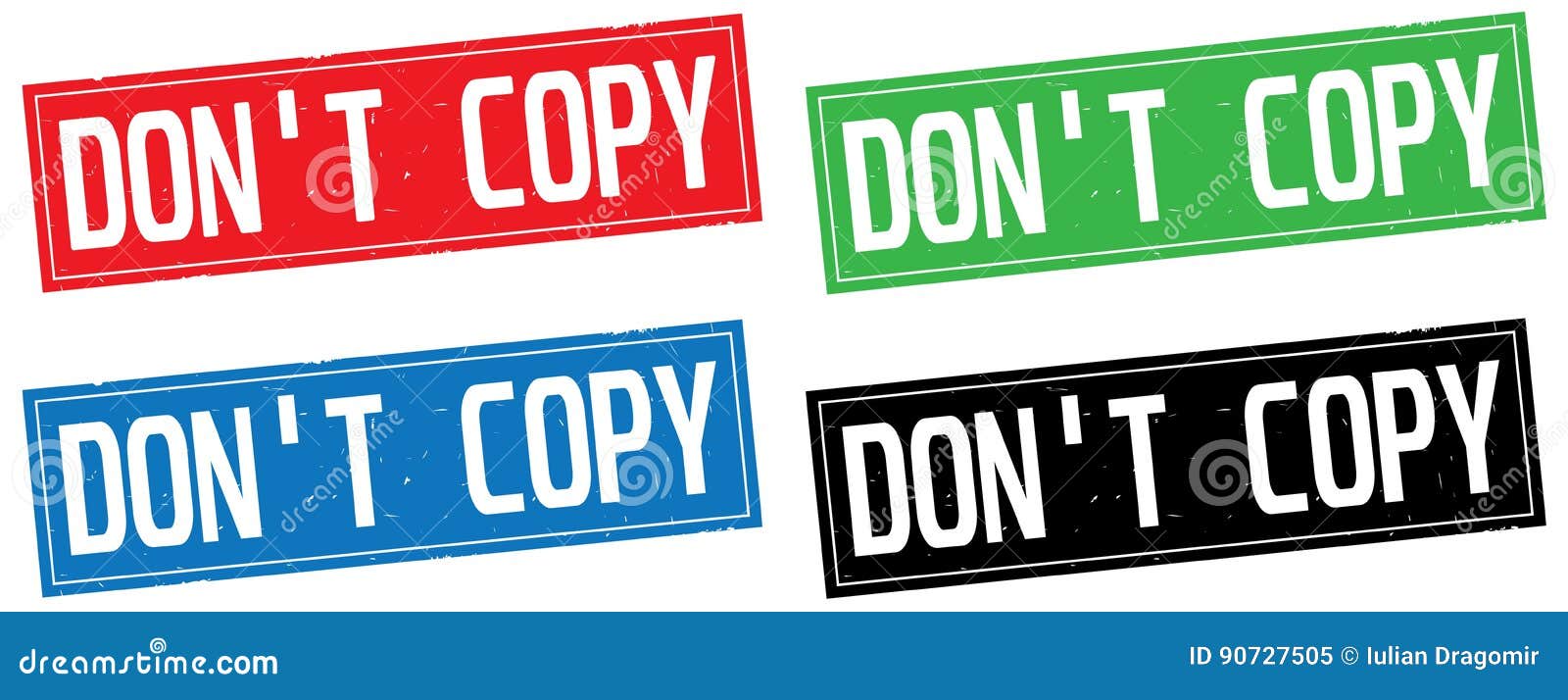 DON`T COPY Text, on Rectangle Stamp Sign. Stock Illustration ...