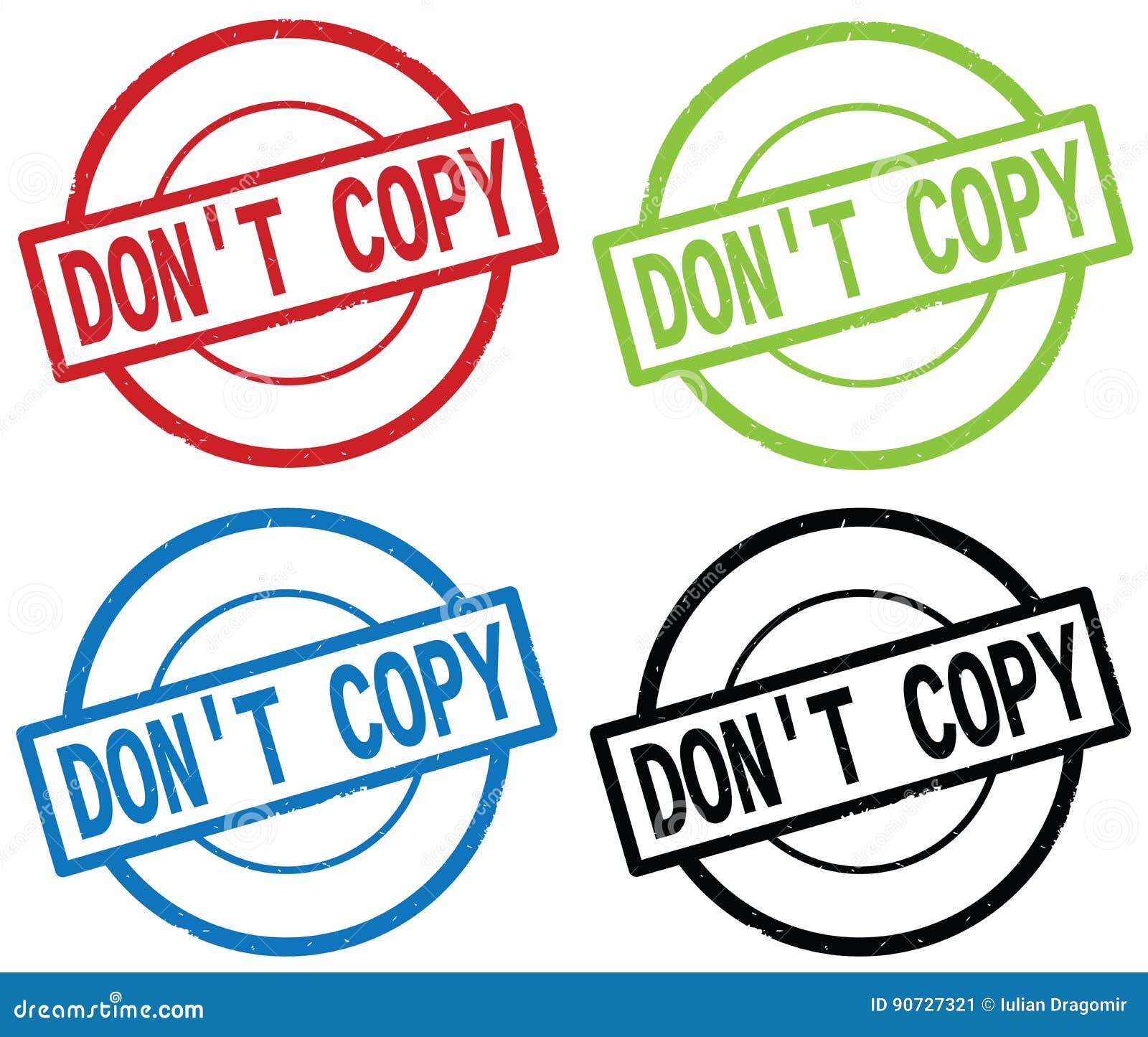 DON`T COPY Text, on Round Simple Stamp Sign. Stock Illustration ...