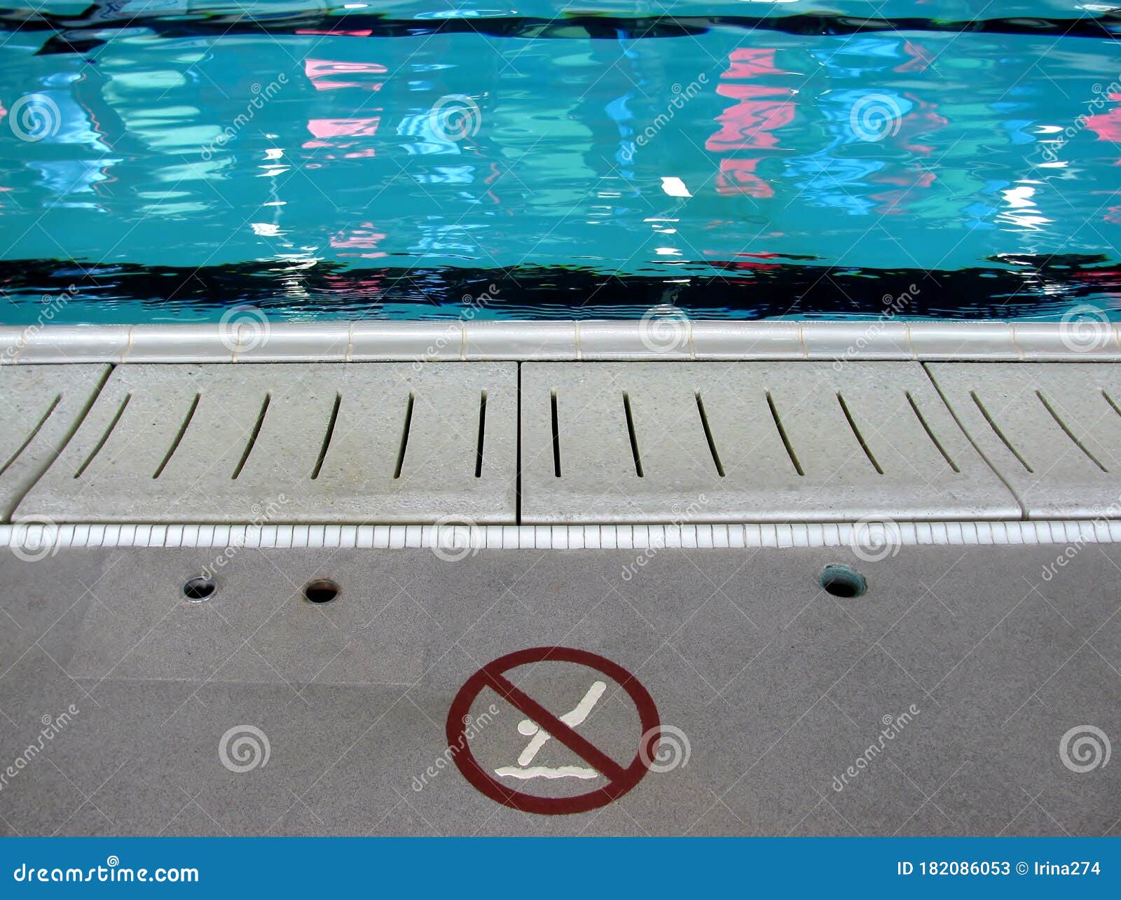 Don`t Dive Sign in Swimming Pool Stock Image - Image of advice, jump ...