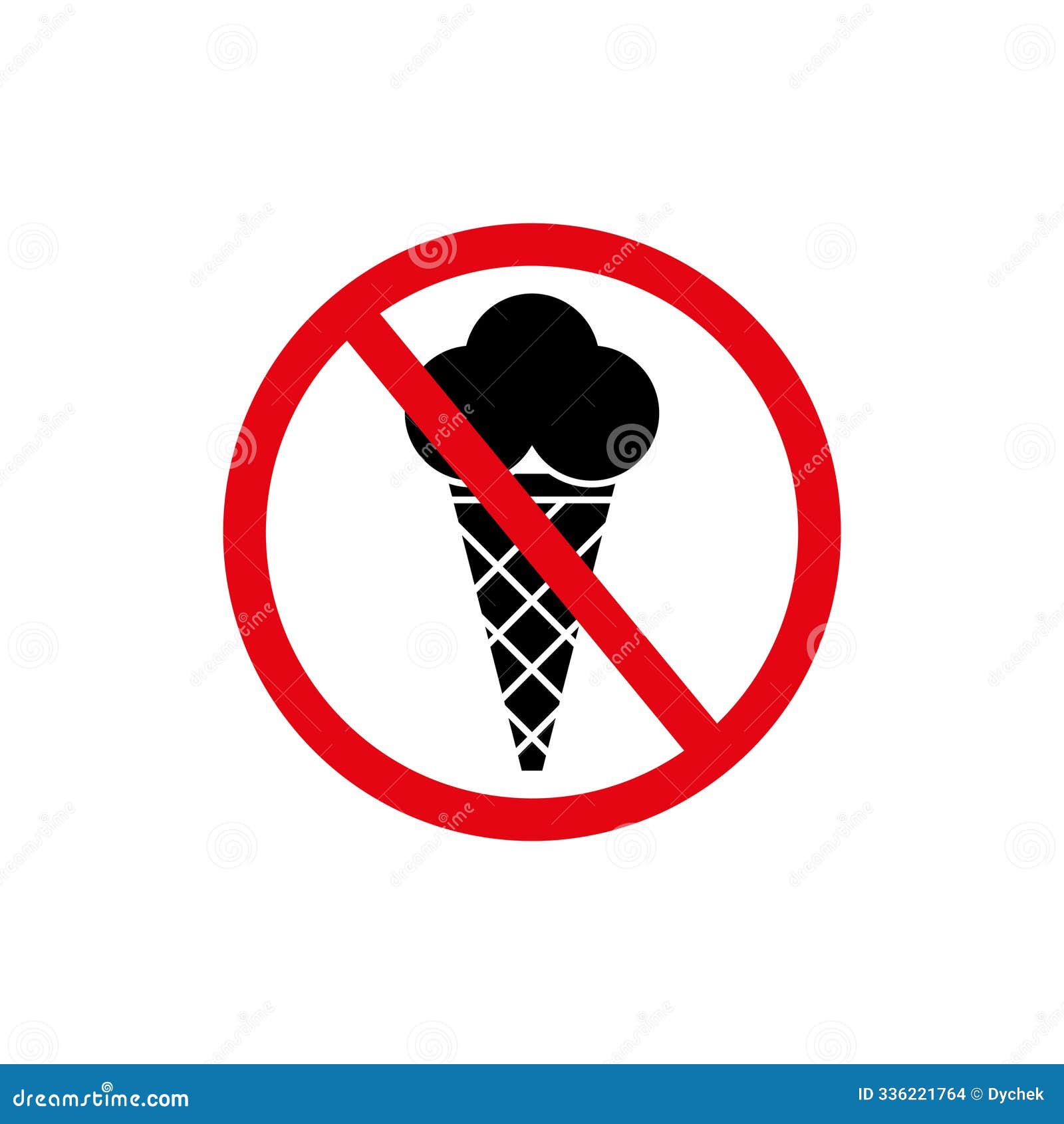 Don T Eat Ice Cream. a Simple Flat Vector Illustration on a White ...