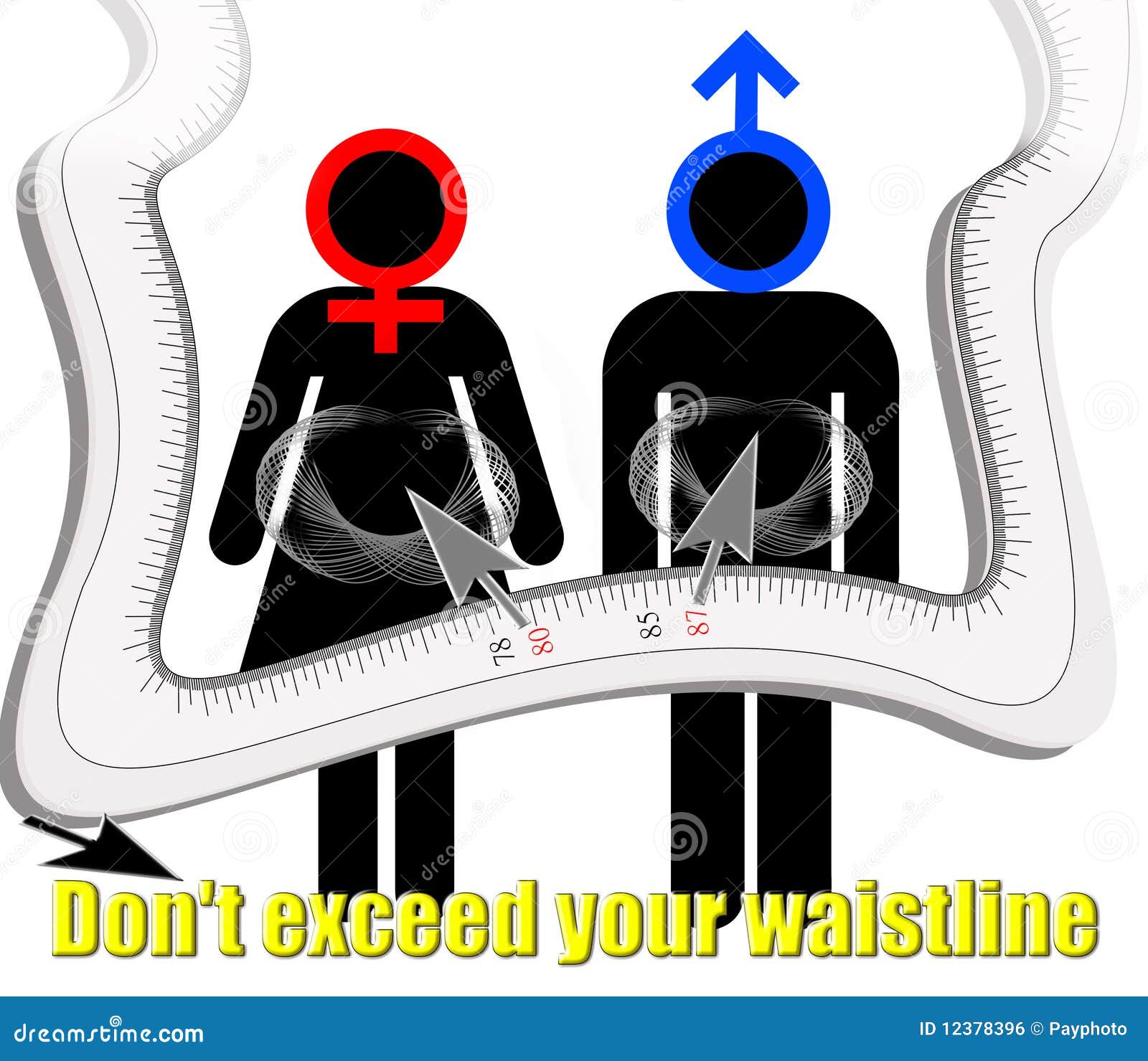 Don T Exceed Your Waistline Stock Illustration - Illustration of body ...