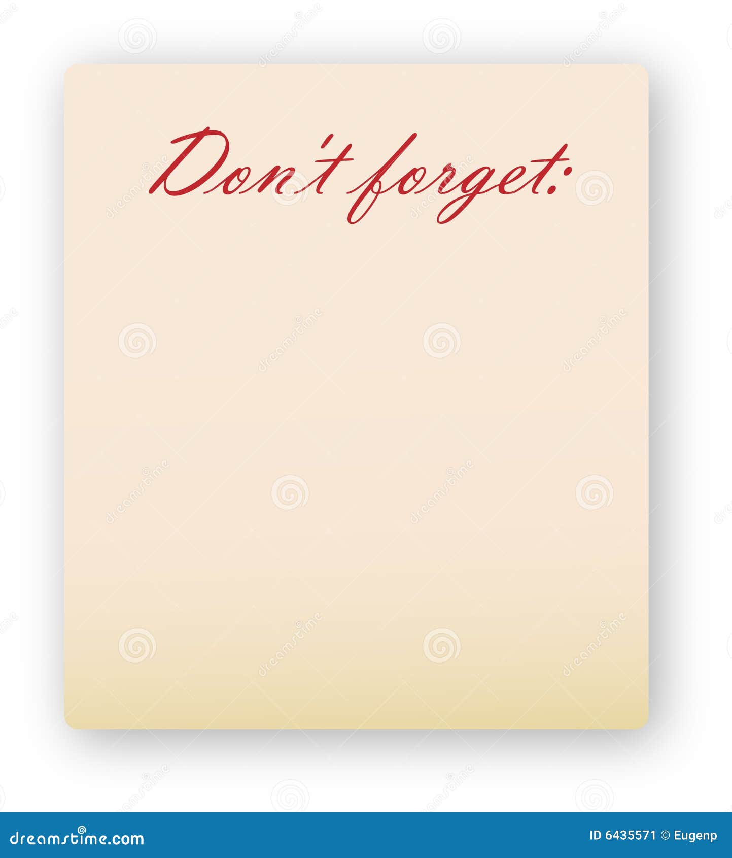 Don`t Forget List Stock Image | CartoonDealer.com #6435571