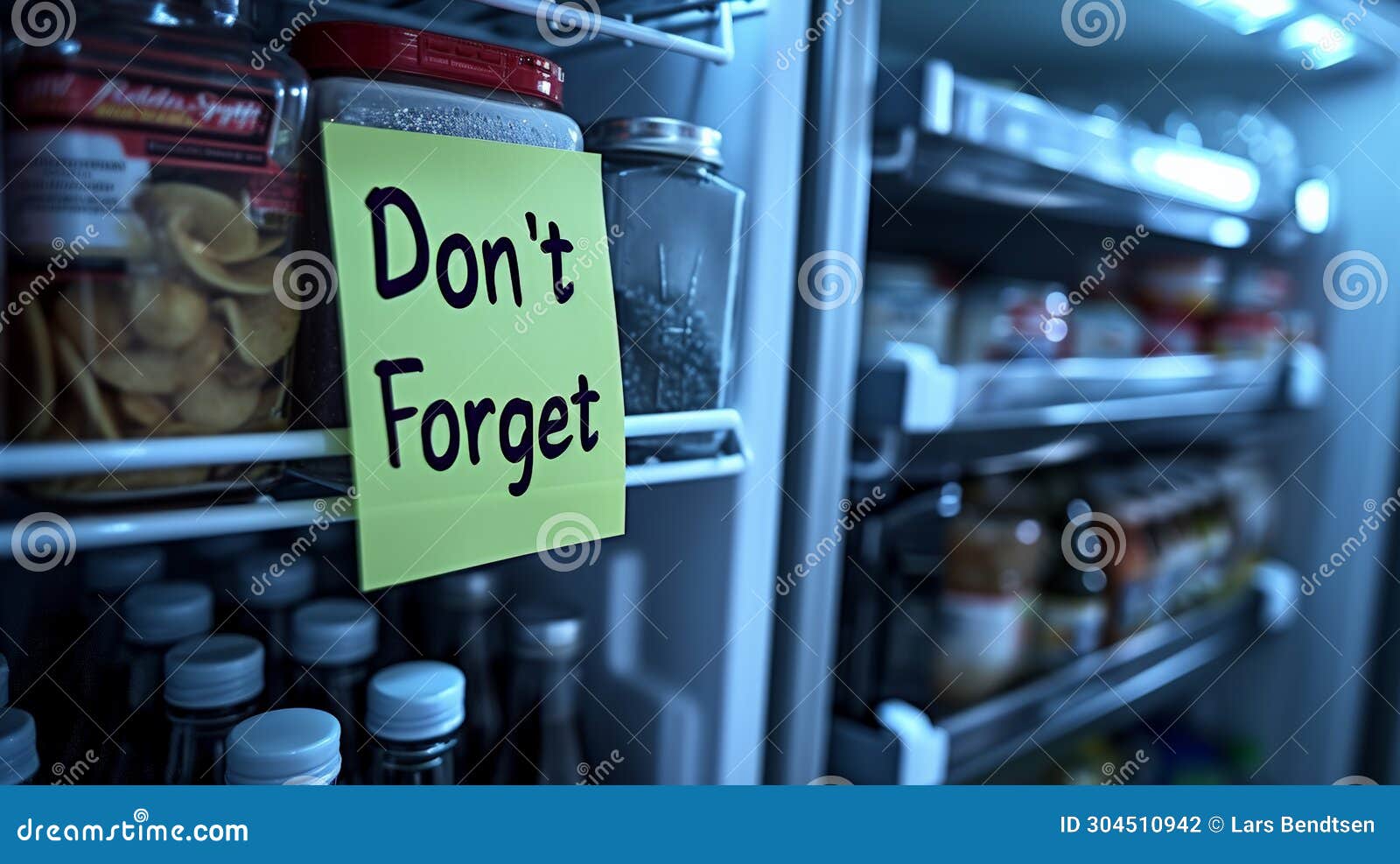 Don T Forget Post-it Note on Fridge Door - AI Generated Stock ...