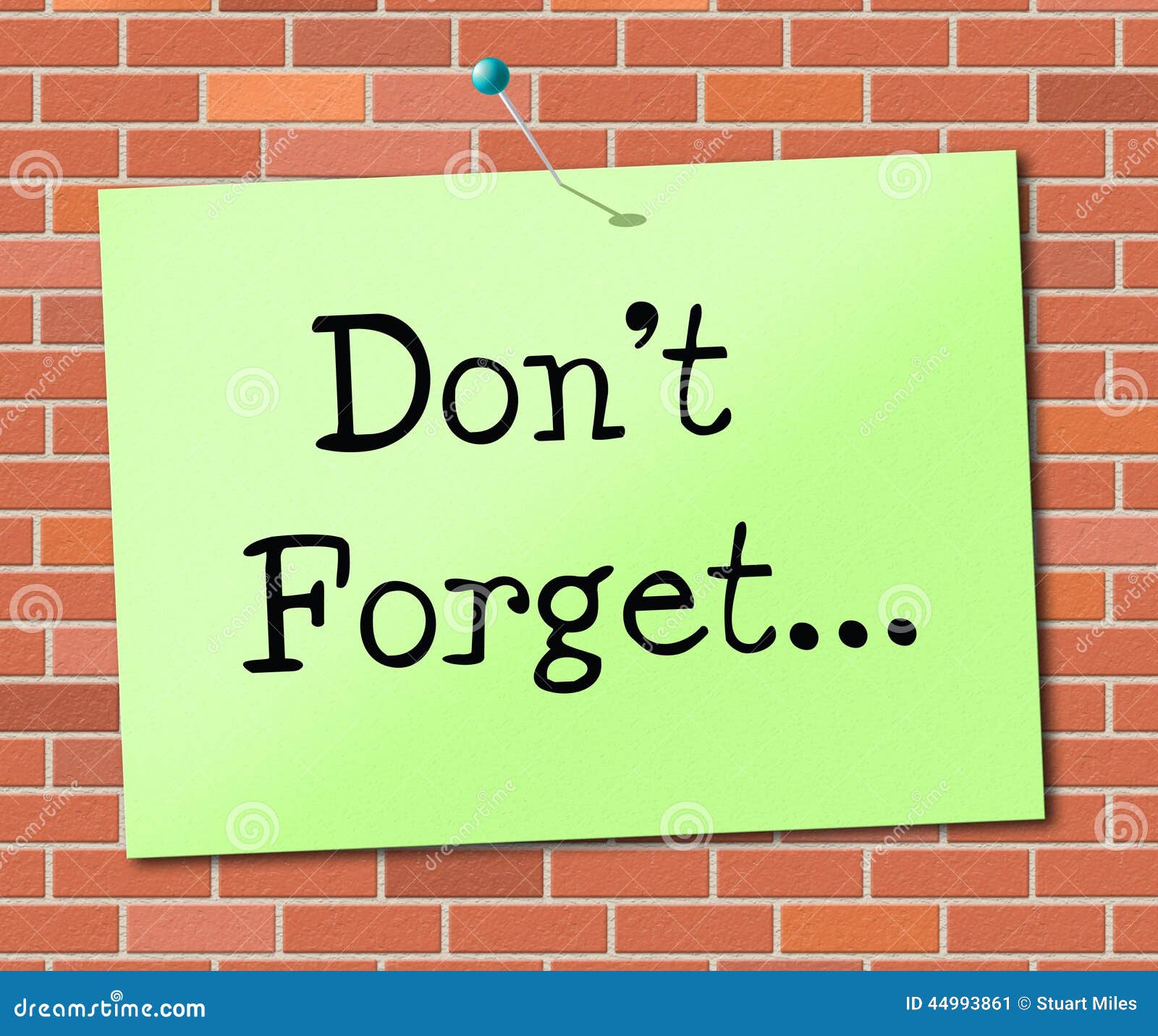 Don T Forget Shows Keep in Mind and Agenda Stock Illustration ...