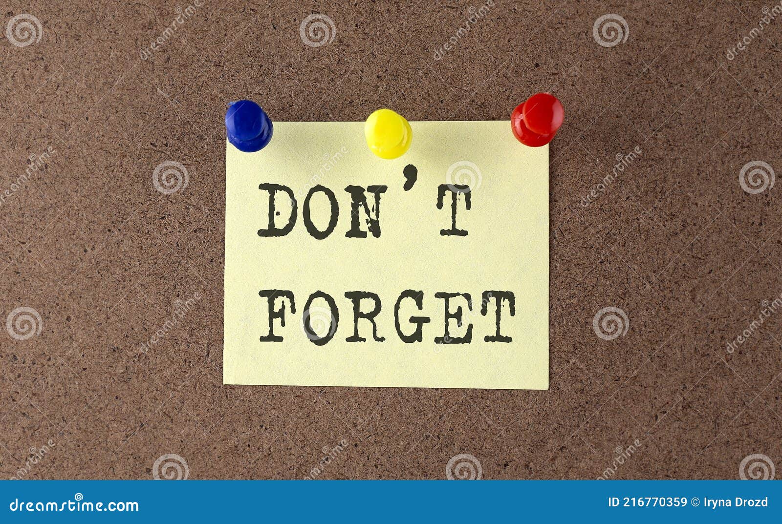 Don`t Forget Text Written on Message Board Stock Image - Image of call ...