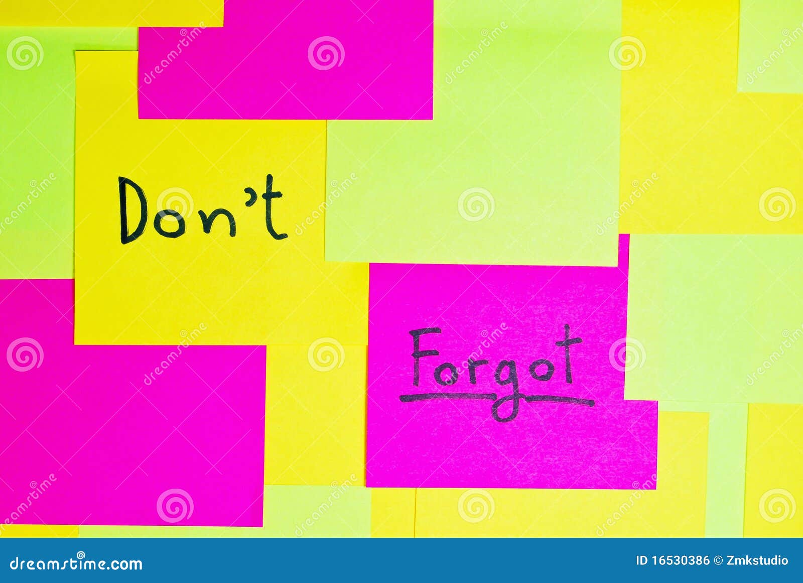 Don T Forgot Colorful Reminder Note Stock Illustration - Illustration ...
