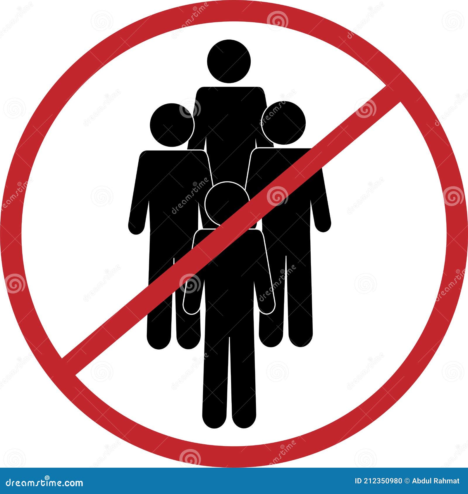 Don`t Gather in Crowd Sign Illustration Stock Vector - Illustration of ...