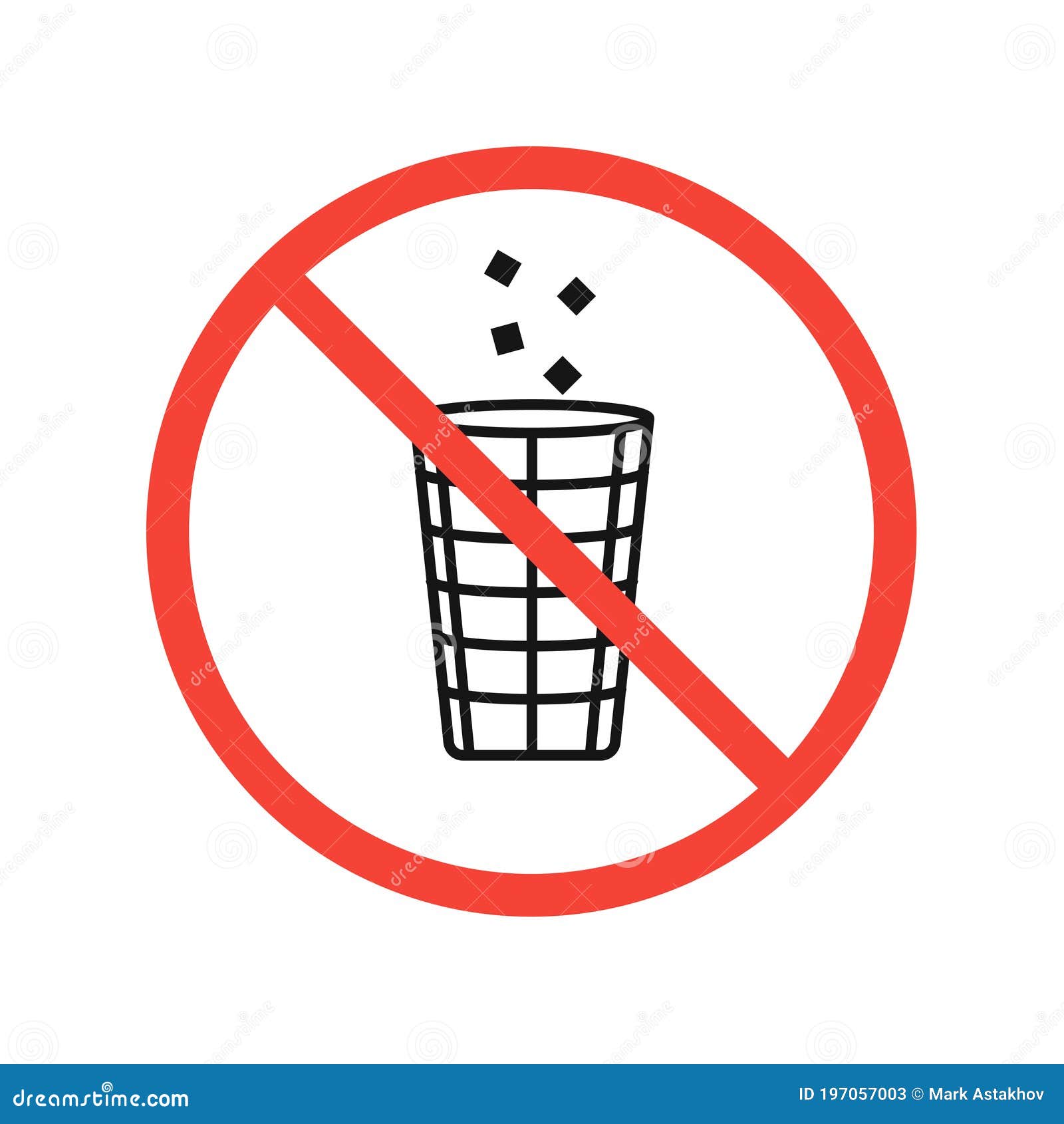 Don`t Litter Vector Icon. Warning Icon Do Not Litter Stock Vector ...