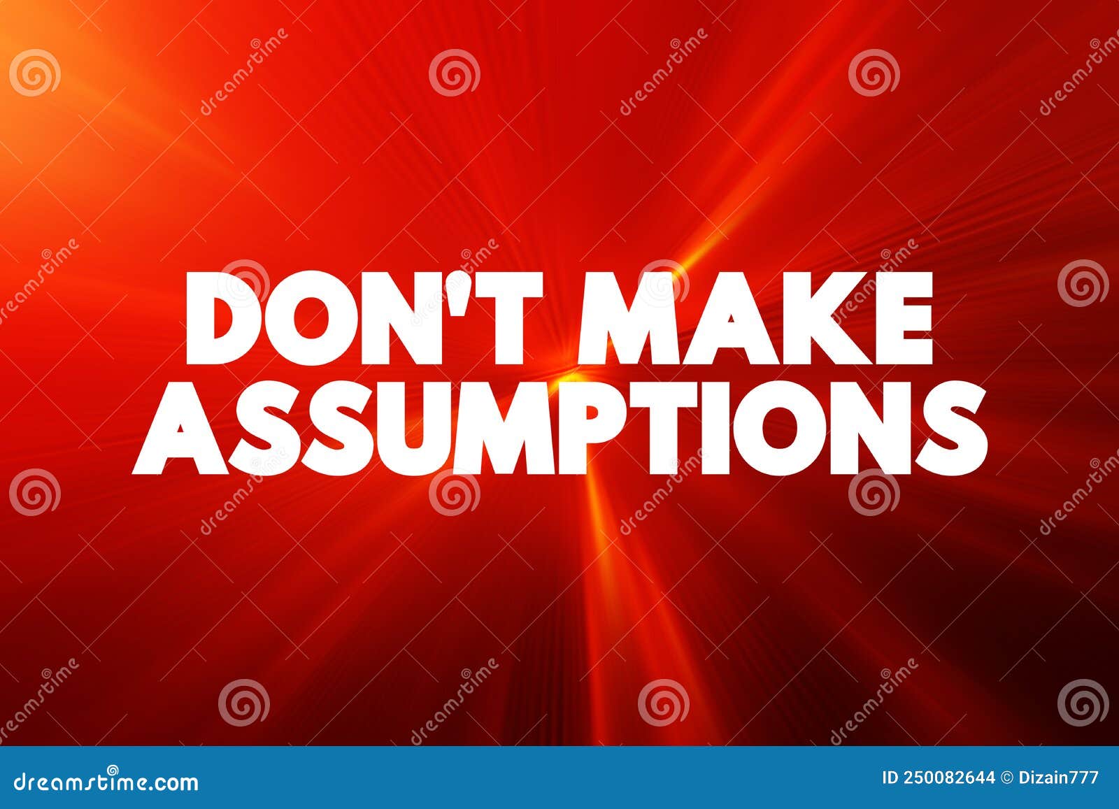 Don't Make Assumptions Text Stamp, Concept Background Royalty-Free ...