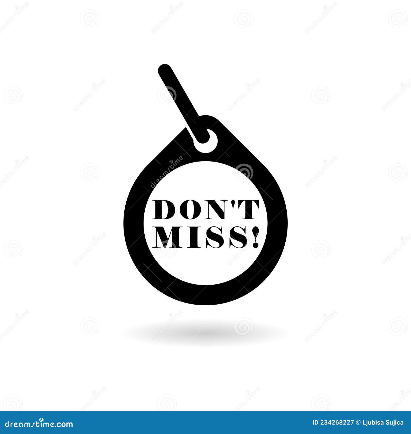 Don T Miss Icon with Shadow Stock Vector - Illustration of background ...