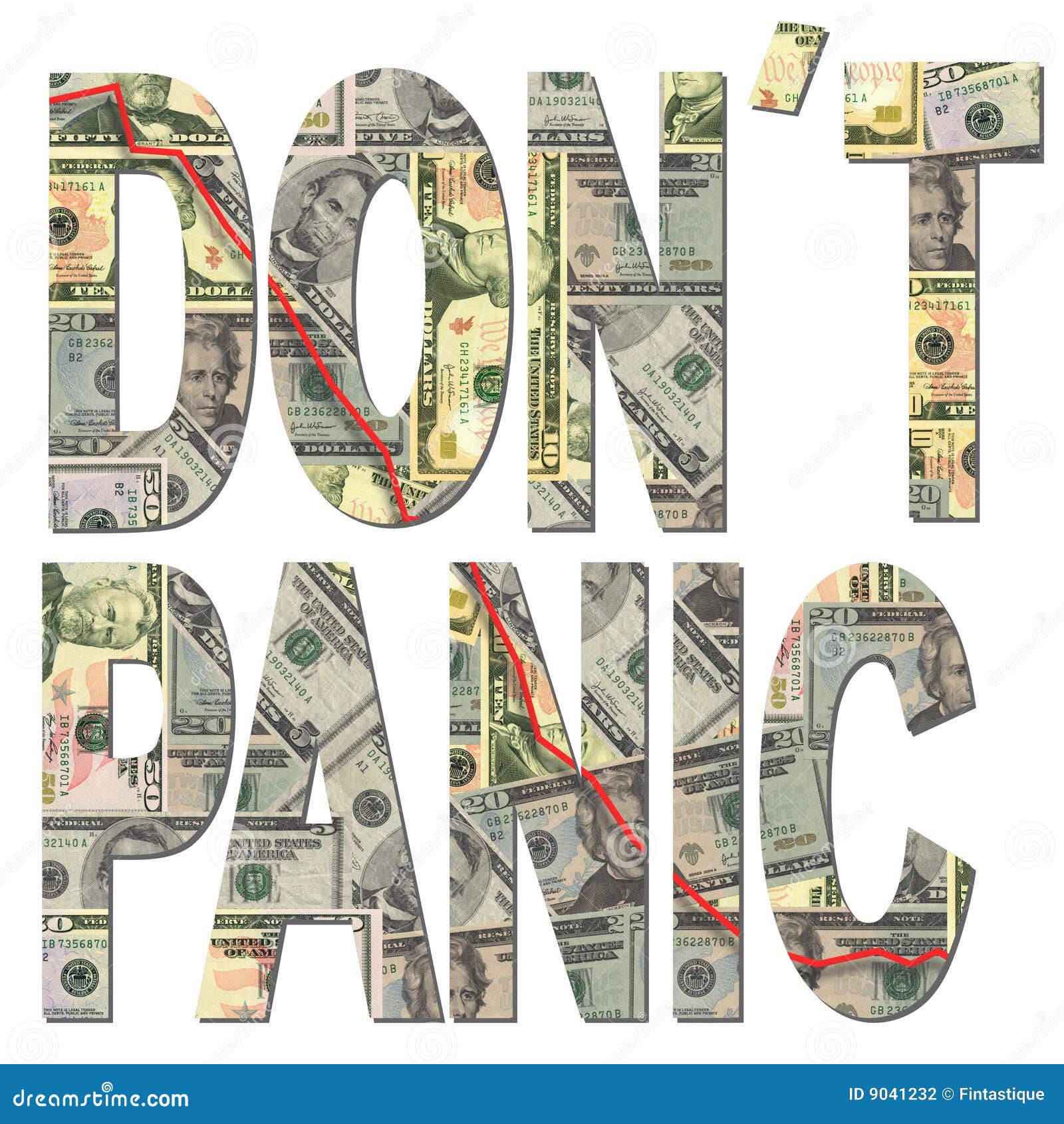 Don t panic with dollars stock illustration. Illustration of finance ...