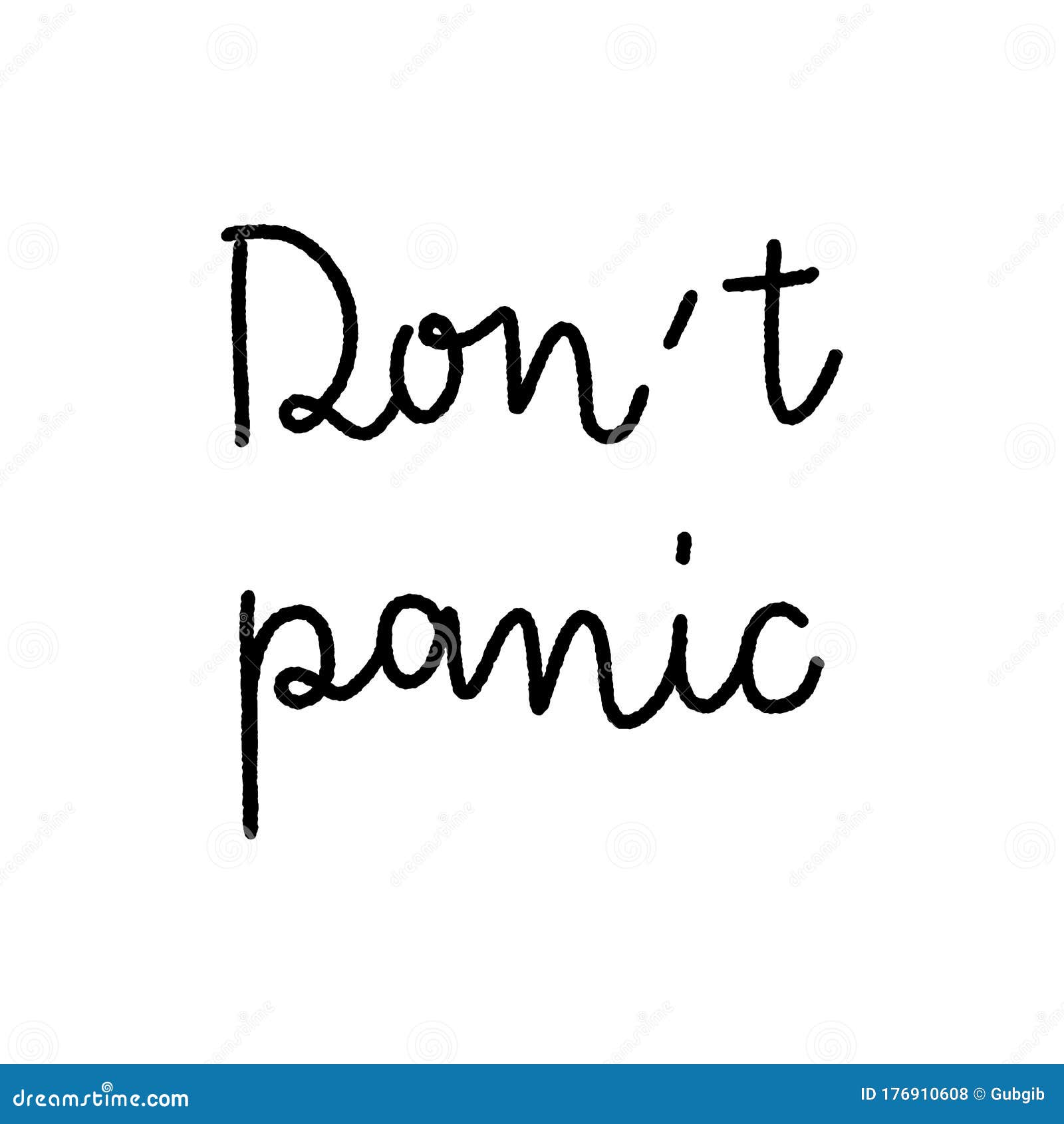 Donâ€™t Panic Hand Lettering on White Background Stock Vector ...
