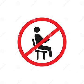 Don T Sit,do Not Sit Icon Logo Design Vector Template Stock Vector ...