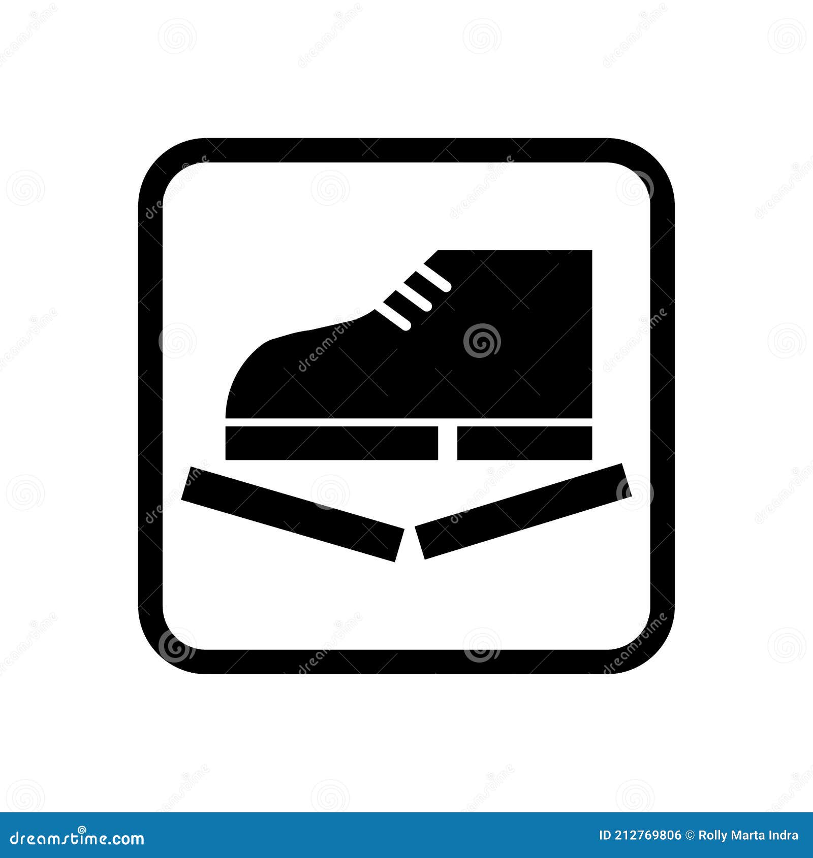 DO NOT STEP Packaging Symbol On A Corrugated Cardboard Background. For ...