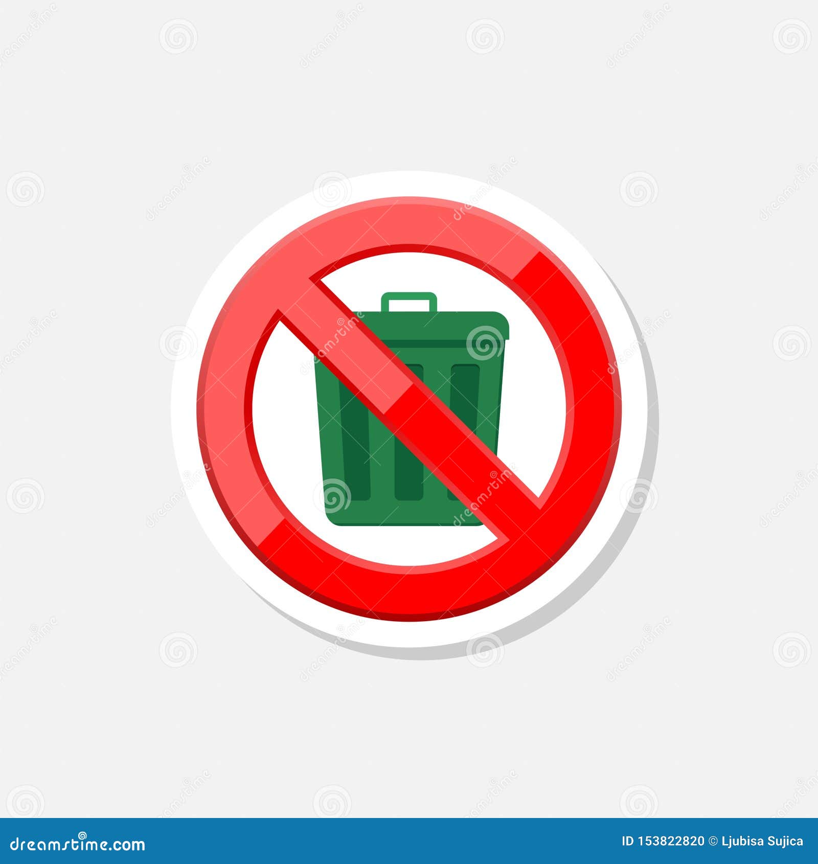 Don`t Throw Trash. Recycle Bin Sign Sticker Stock Vector - Illustration ...