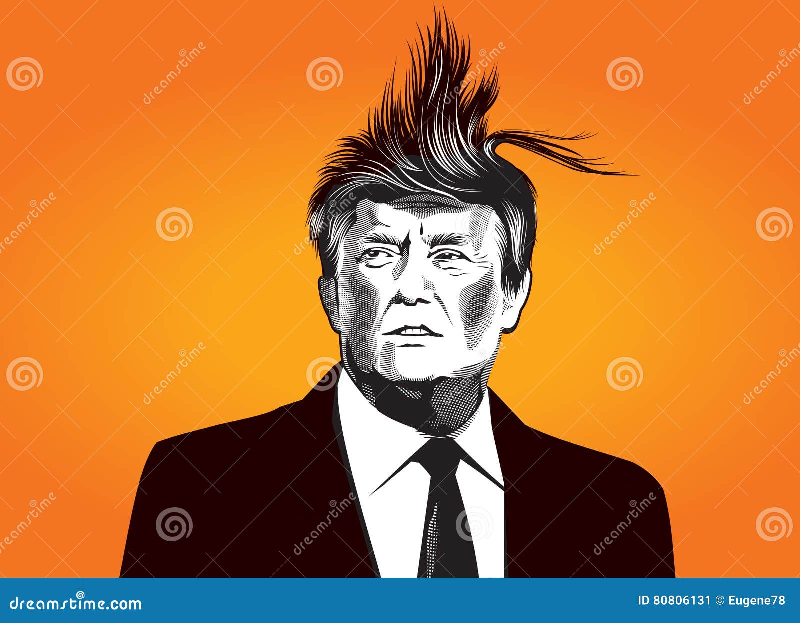 Donald Trump illustration editorial photo. Illustration of heated ...
