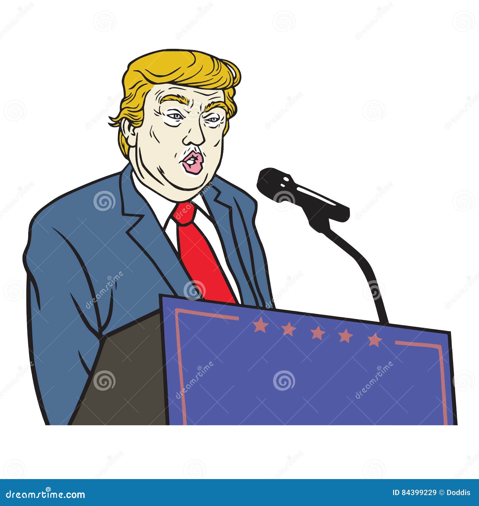 Donald Trump Inauguration Speech Vector Portrait Illustration Editorial ...