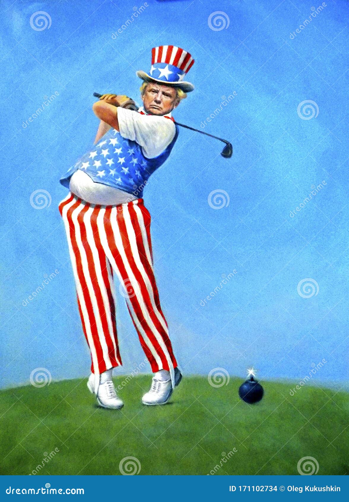 Donald Trump is Playing Golf Editorial Stock Image - Image of ...