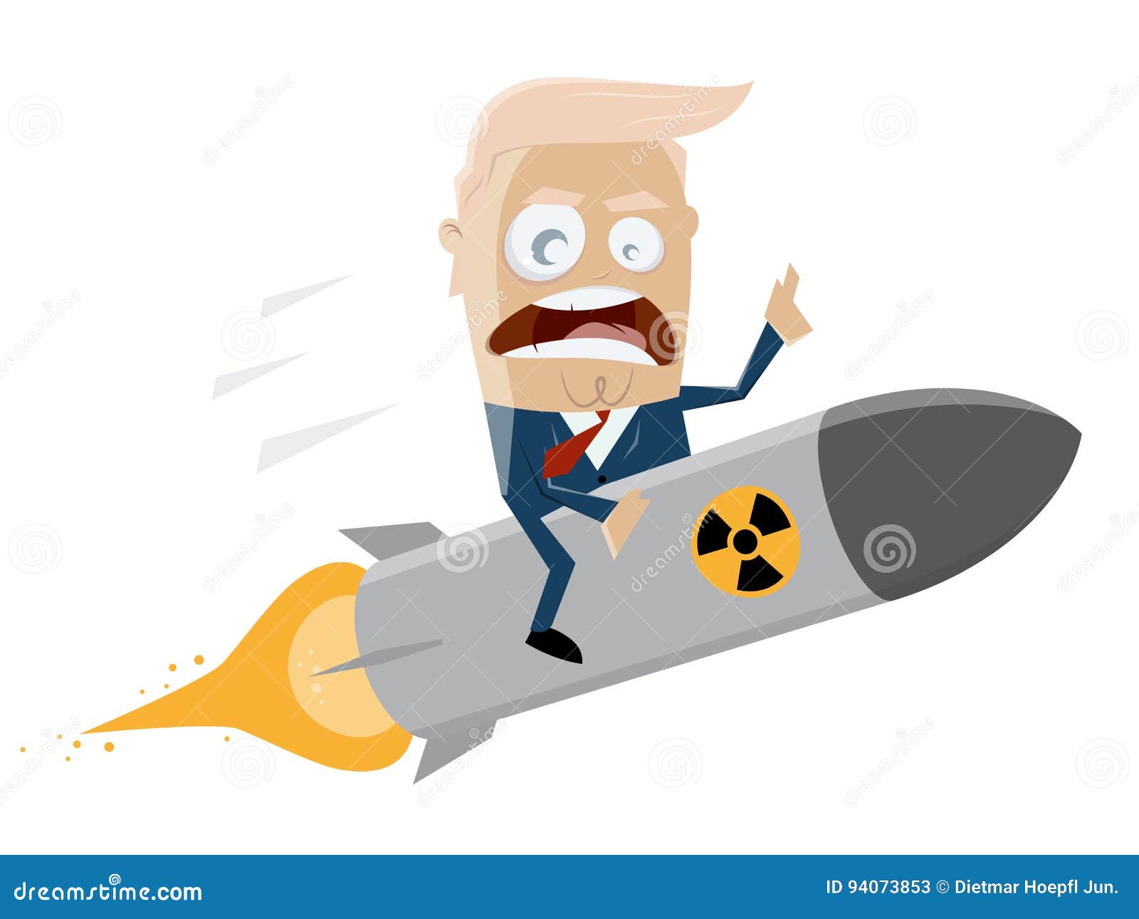 Donald Trump Riding an Atomic Bomb Editorial Stock Photo - Illustration ...