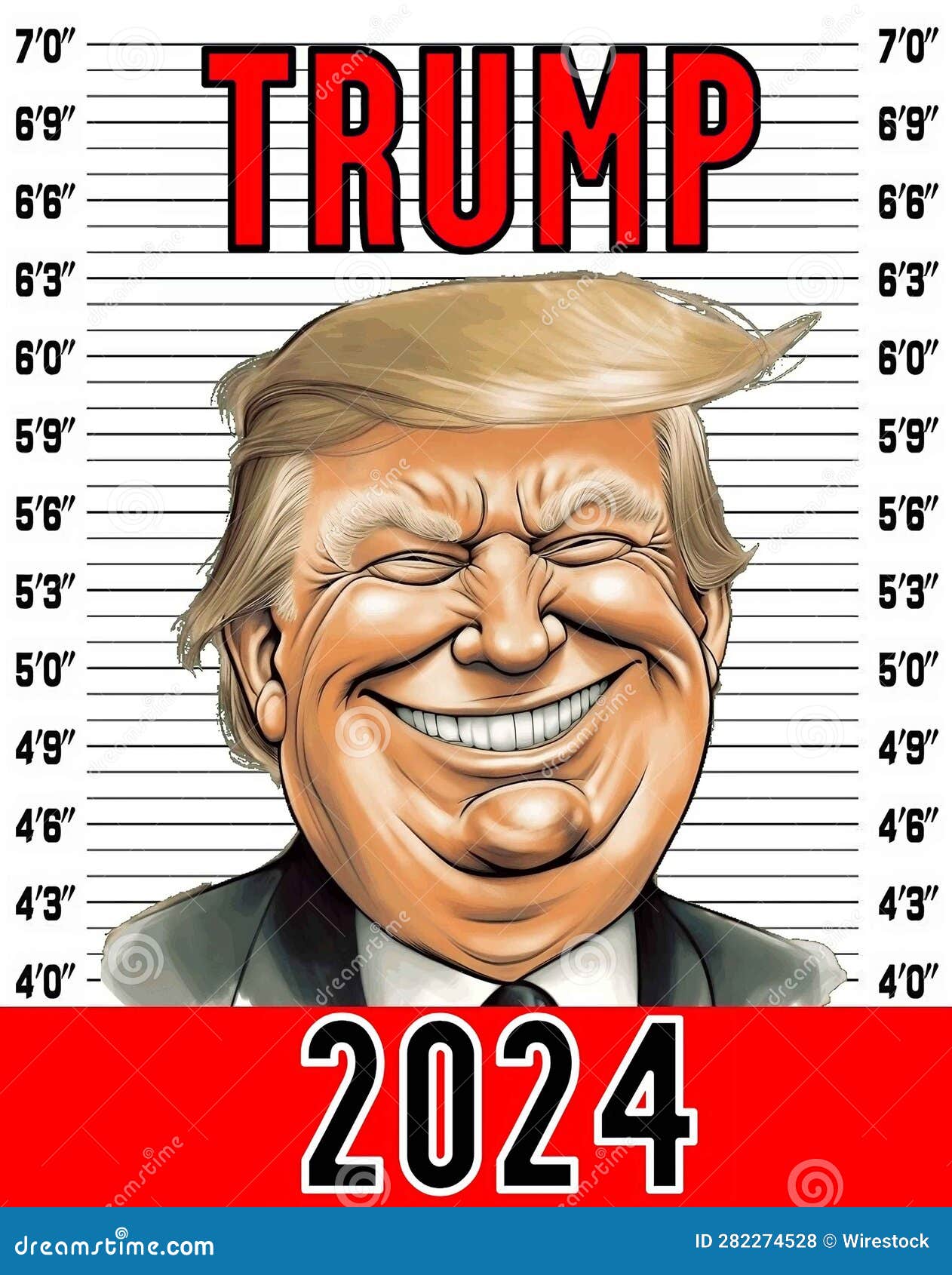 Donald Trump, Standing in Front of a Plain Backdrop, Smiling for a Mug ...