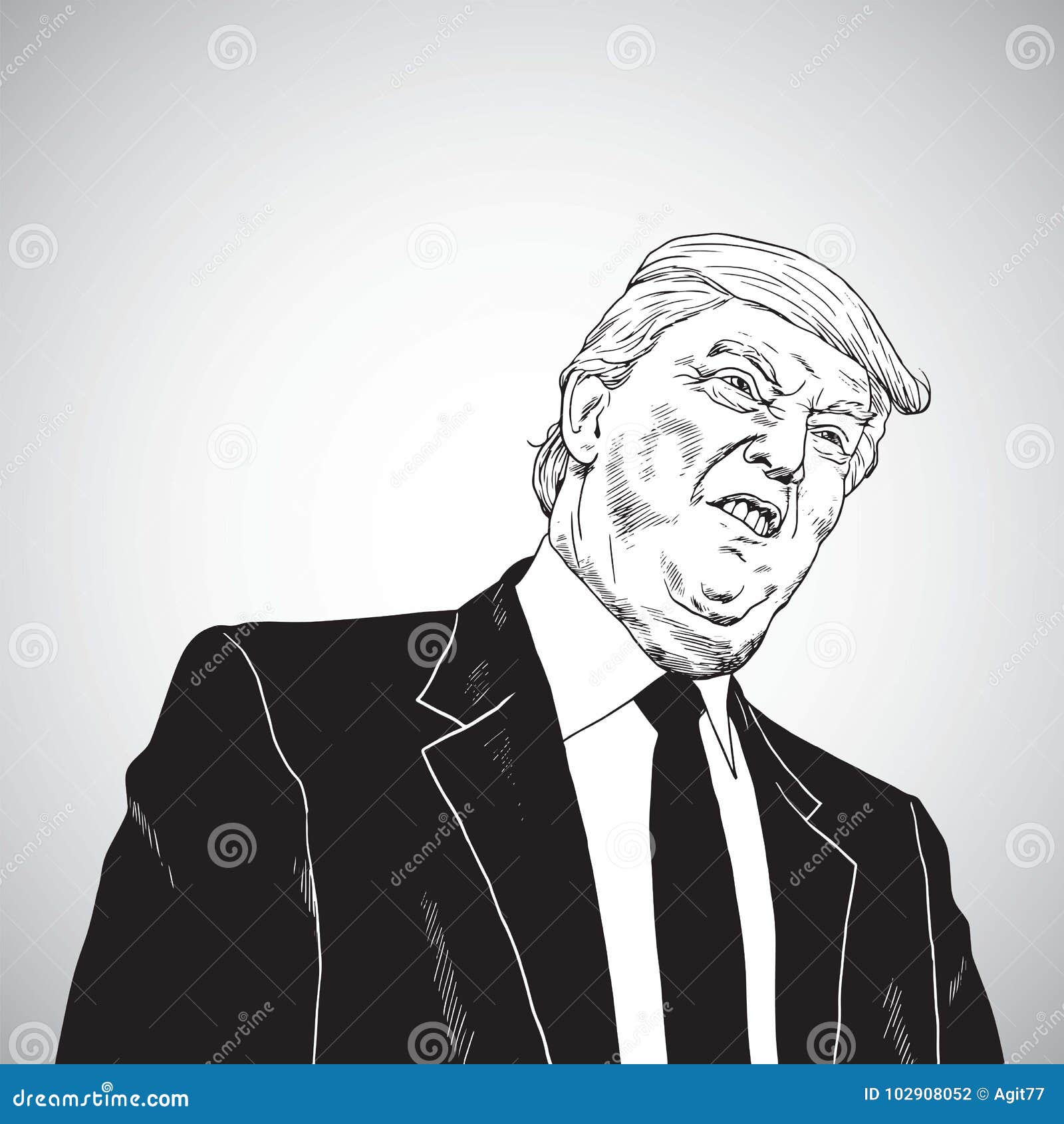 Donald Trump Vector Illustration Drawing. October 31, 2017 Editorial ...