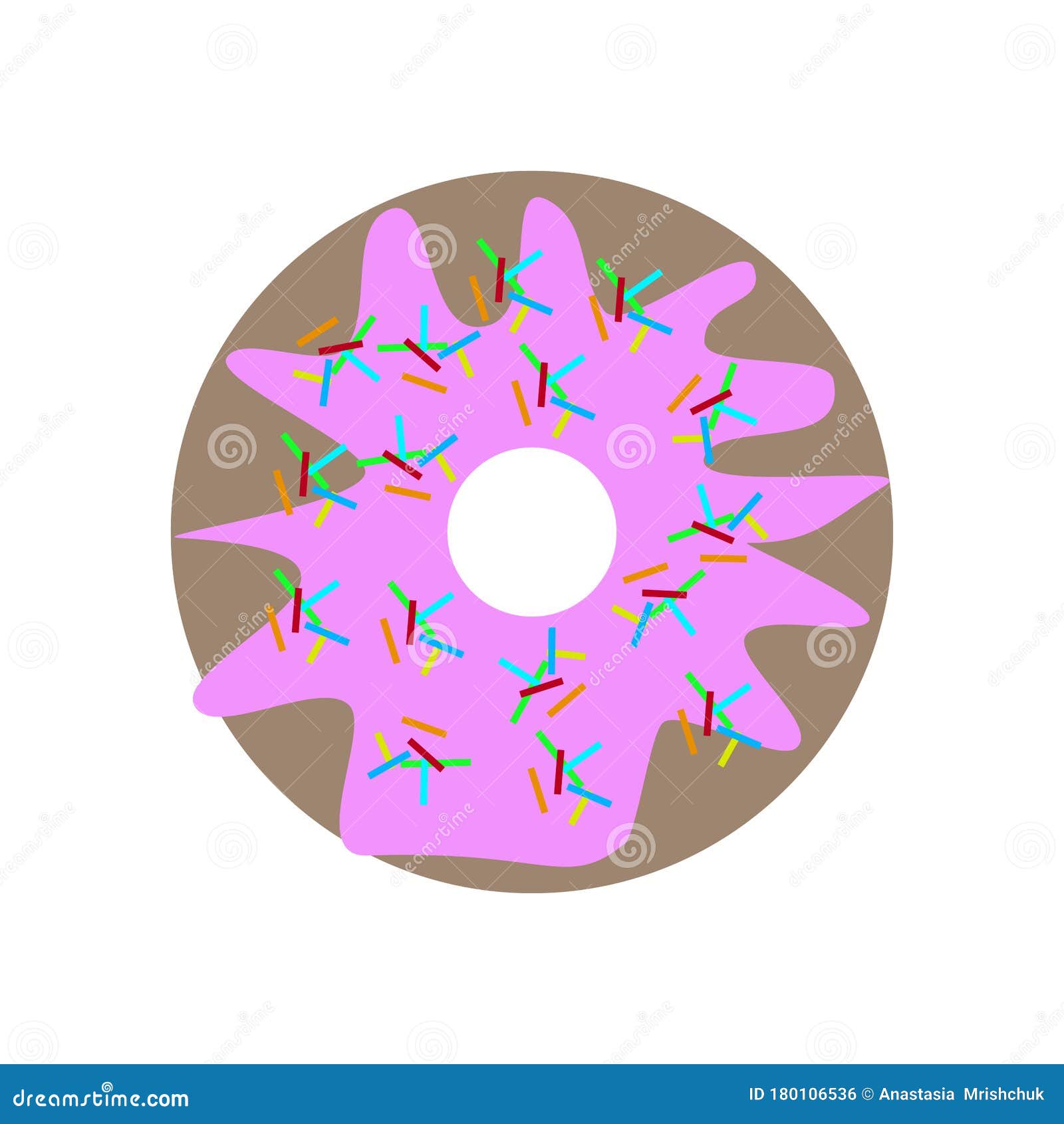 Donat on a White Background. Vector Illustration Stock Illustration ...