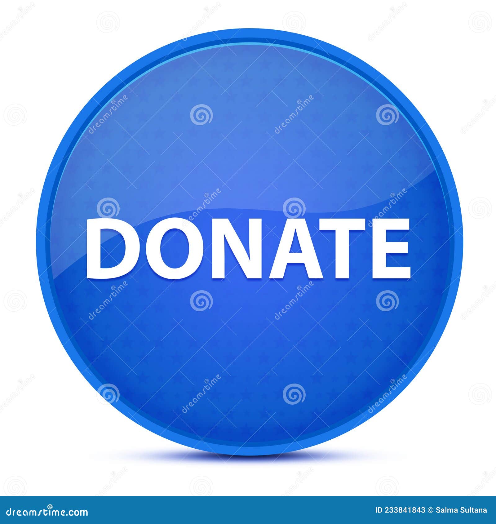 Donate Aesthetic Glossy Blue Round Button Abstract Stock Illustration ...