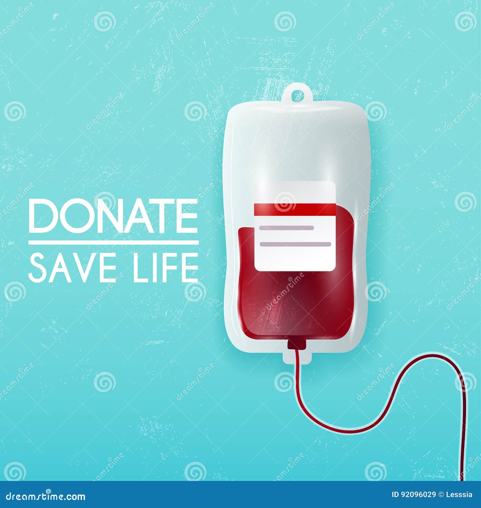 Donate Blood Bag on Blue Background. Stock Vector - Illustration of ...
