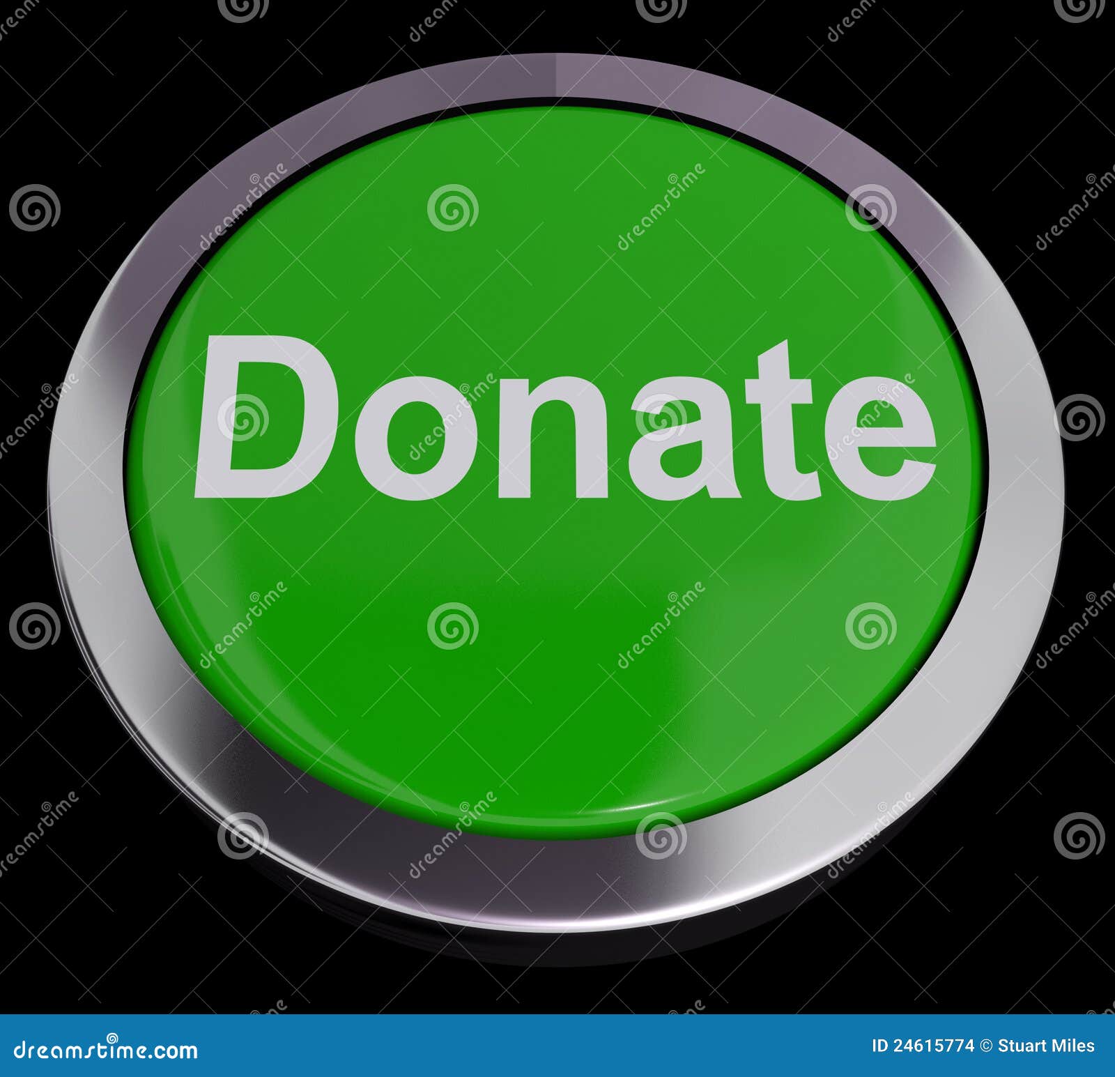 Donate Button in Green Showing Charity Stock Photo - Image of donation ...