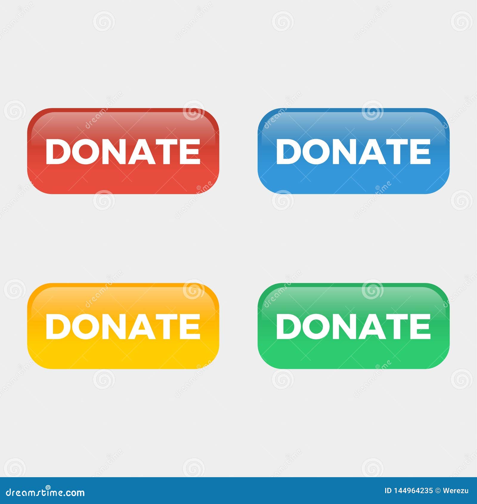 Donate Button Vector Illustration Set Stock Vector - Illustration of ...