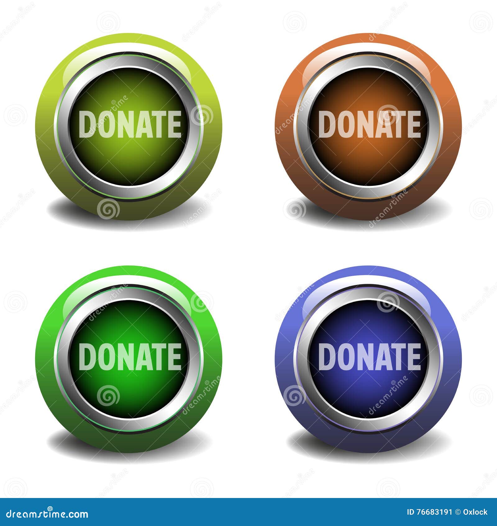 Donate buttons stock vector. Illustration of campaign - 76683191