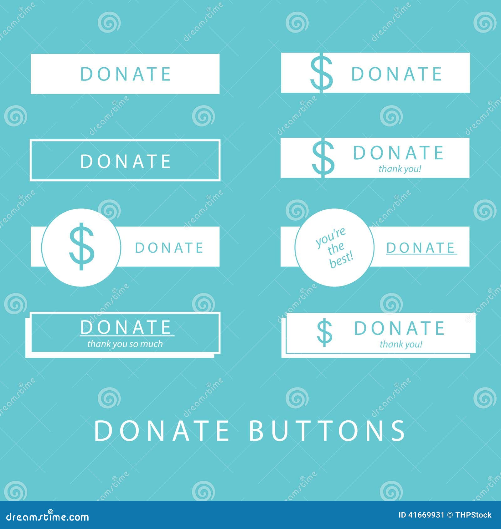 Donate Buttons - Colorful Vector Illustration - Isolated On Transparent ...