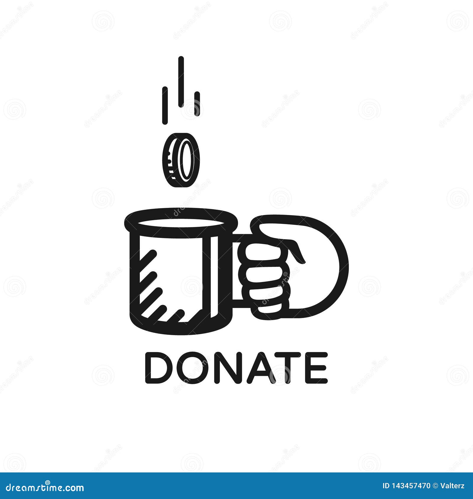 Donate Coin Vector Logo. Donate and Help Stock Vector - Illustration of ...
